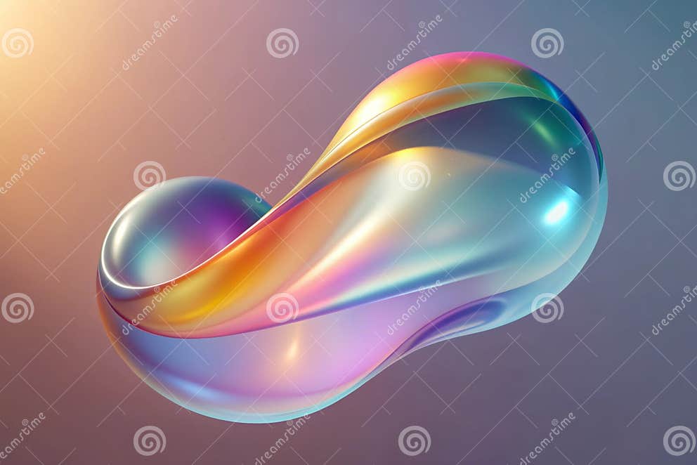 Chromatic Composition 3D Shape Abstract Background Stock Illustration ...