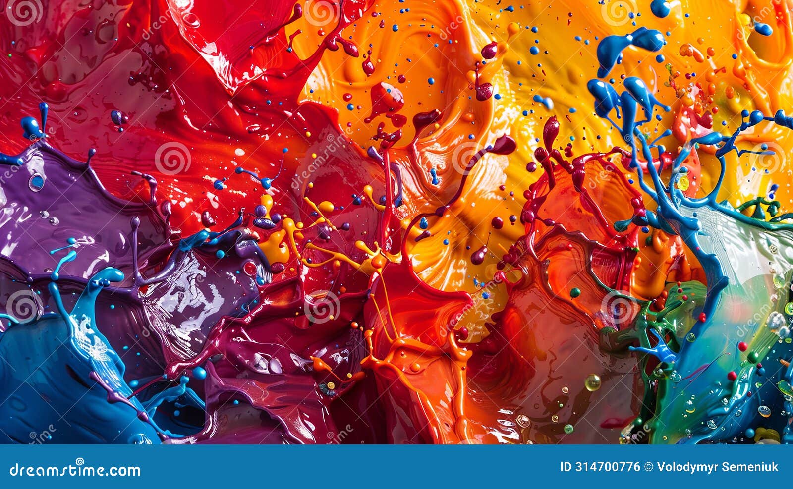 Chromatic Creation Dynamic Patterns Colorful Paint Splashing and ...
