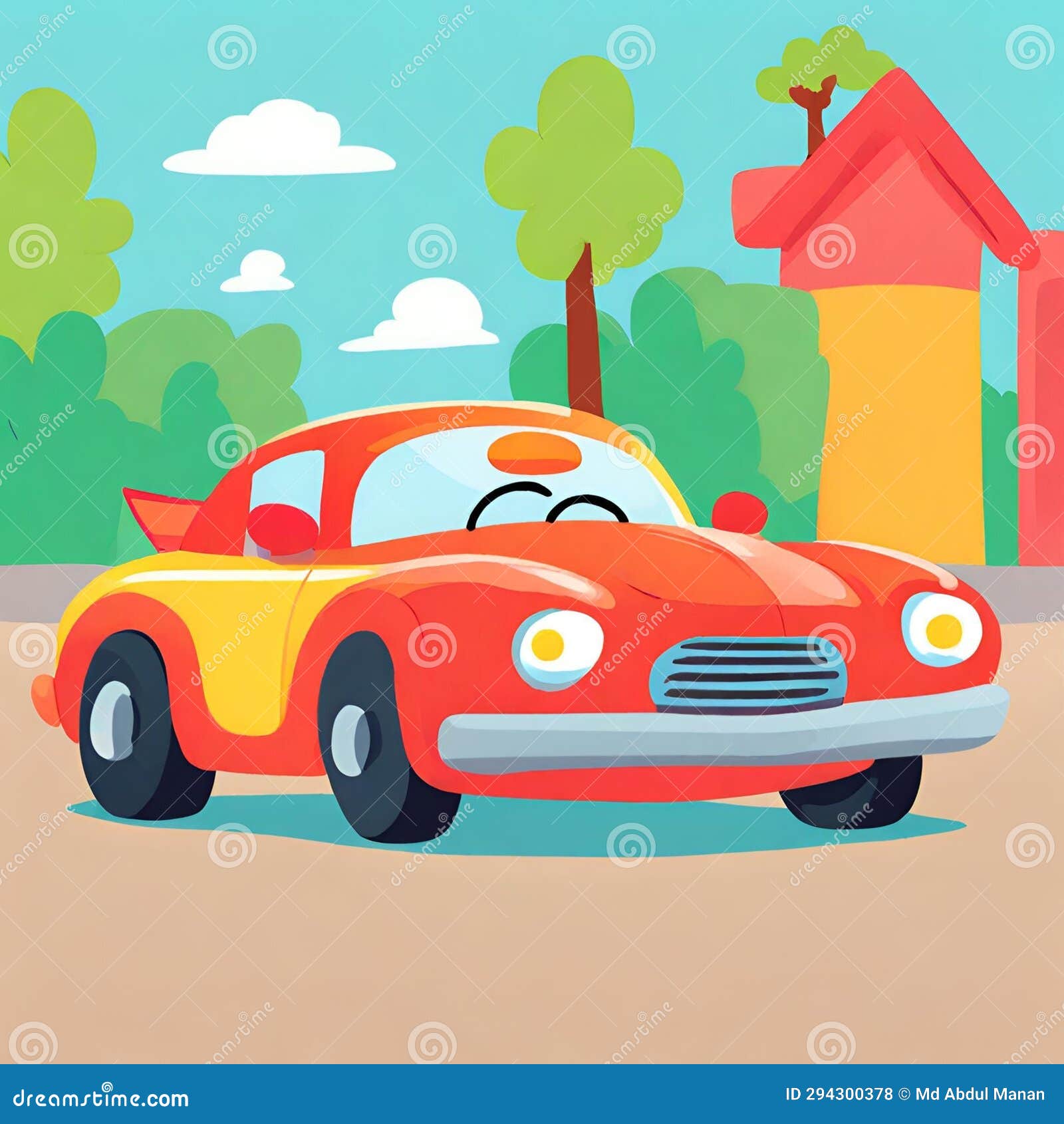 Chromatic Cruiser Vivid Car Artwork Stock Illustration - Illustration ...