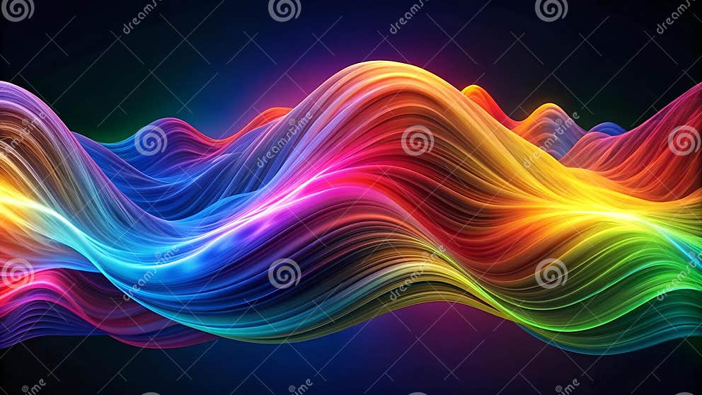 Chromatic Flow a Symphony of Digital Waves AI Generated Stock ...