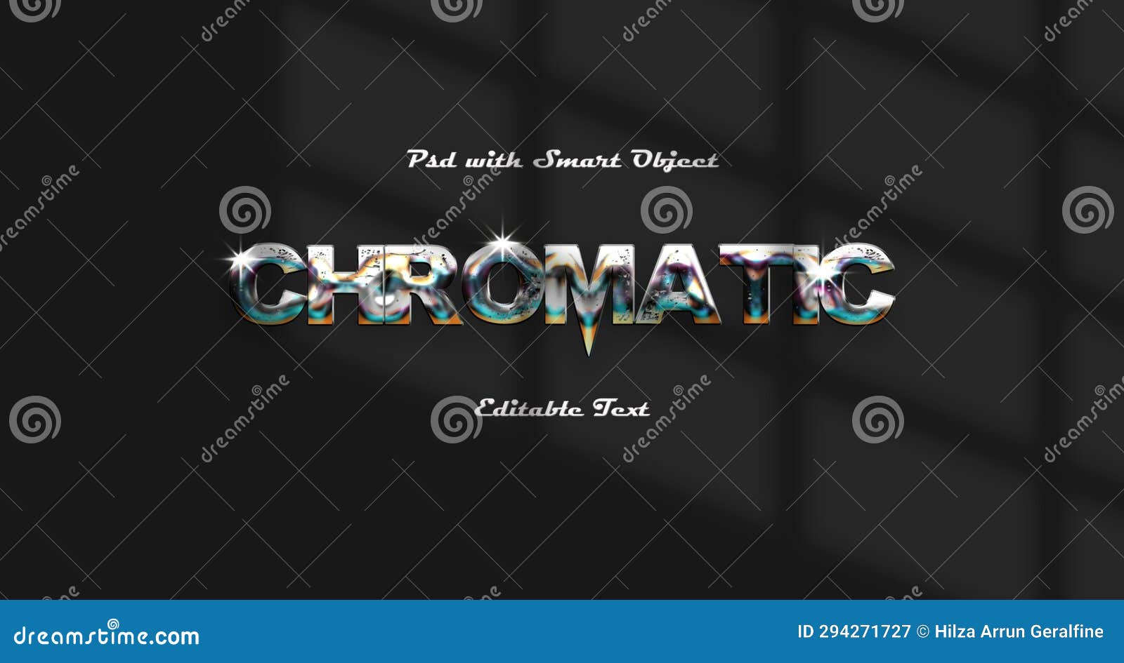 Chromatic Metallic Text Effect for Your Graphic Font Design Idea Stock Illustration ...