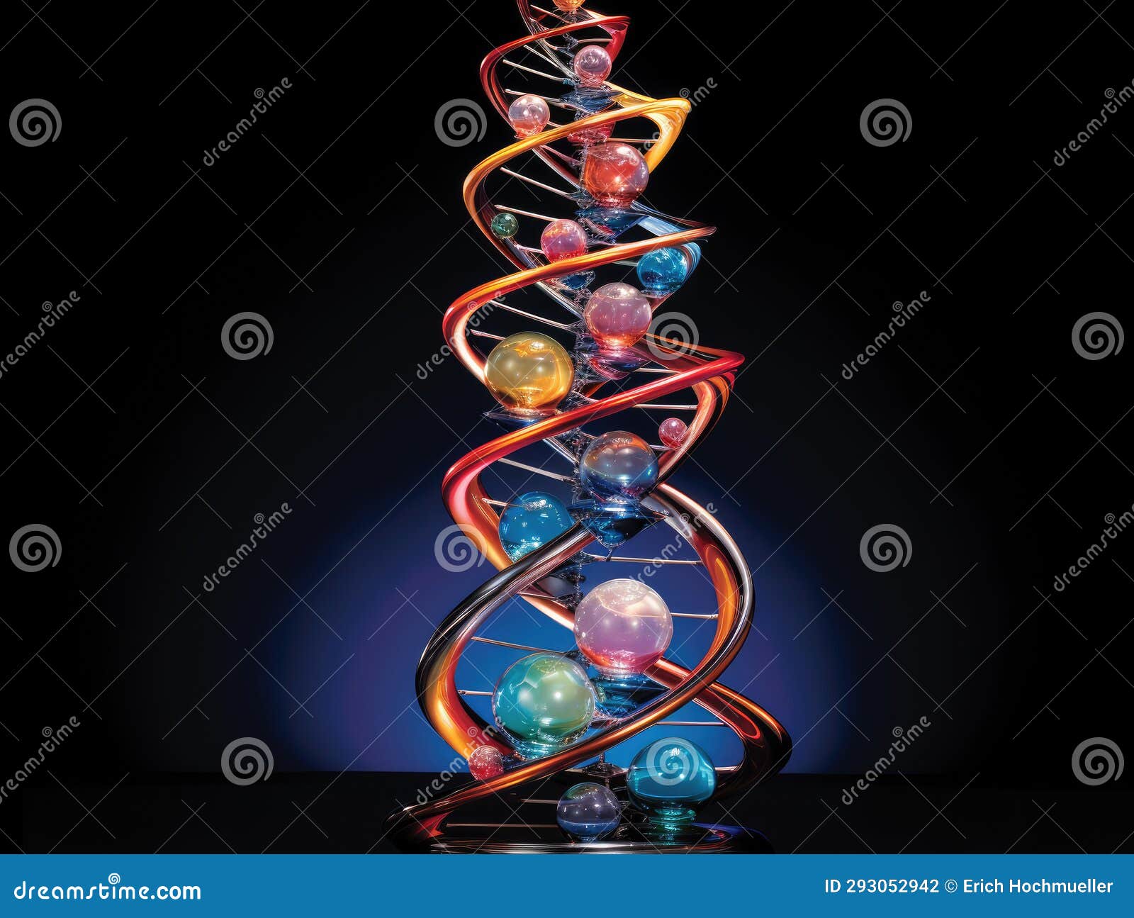 The Chromatic Spiral: a Vibrant Spin on DNA Stock Illustration ...