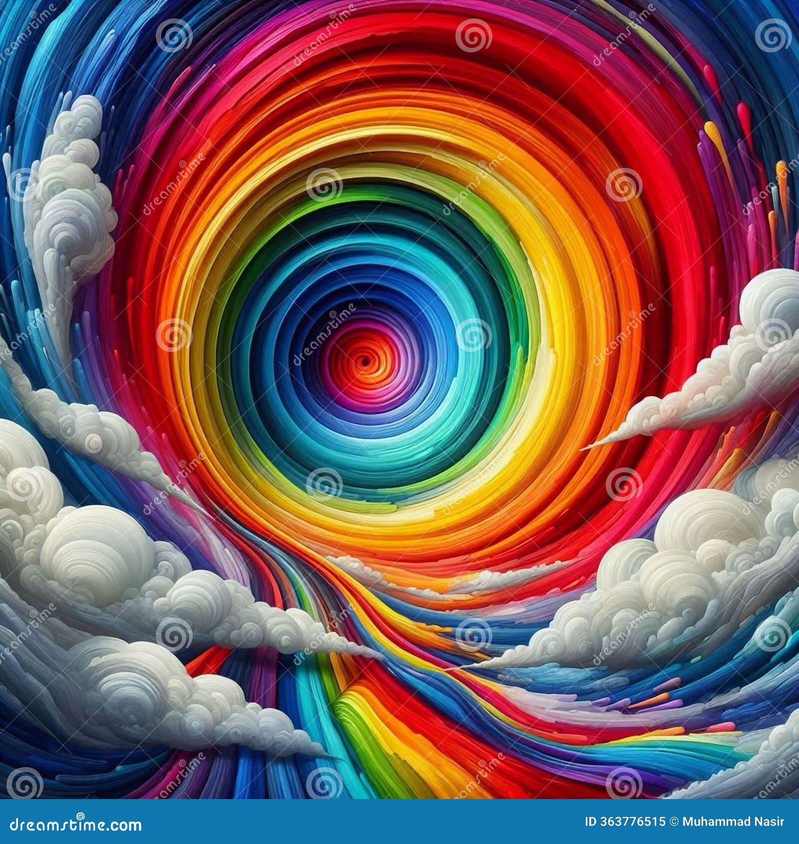 Mesmerizing Rainbow Abstract 3d Perspective Geometric Pattern With A ...