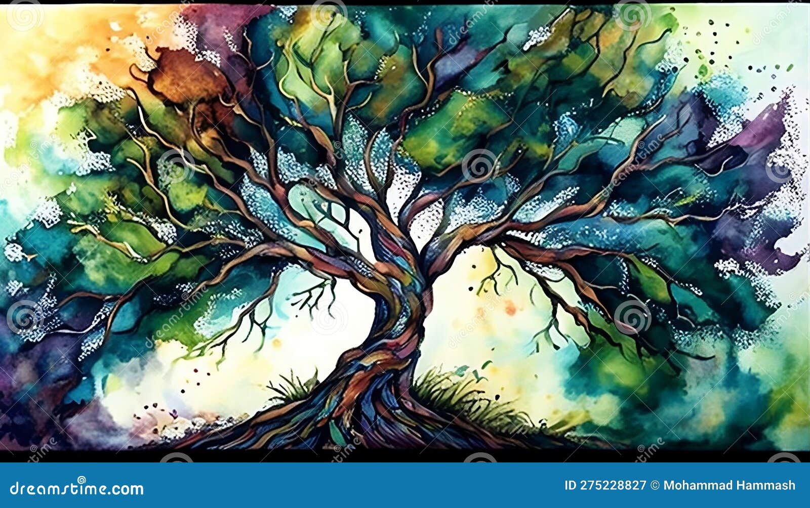 Chromatic Wisdom: a Tree of Knowledge, Made with Generative AI Stock ...