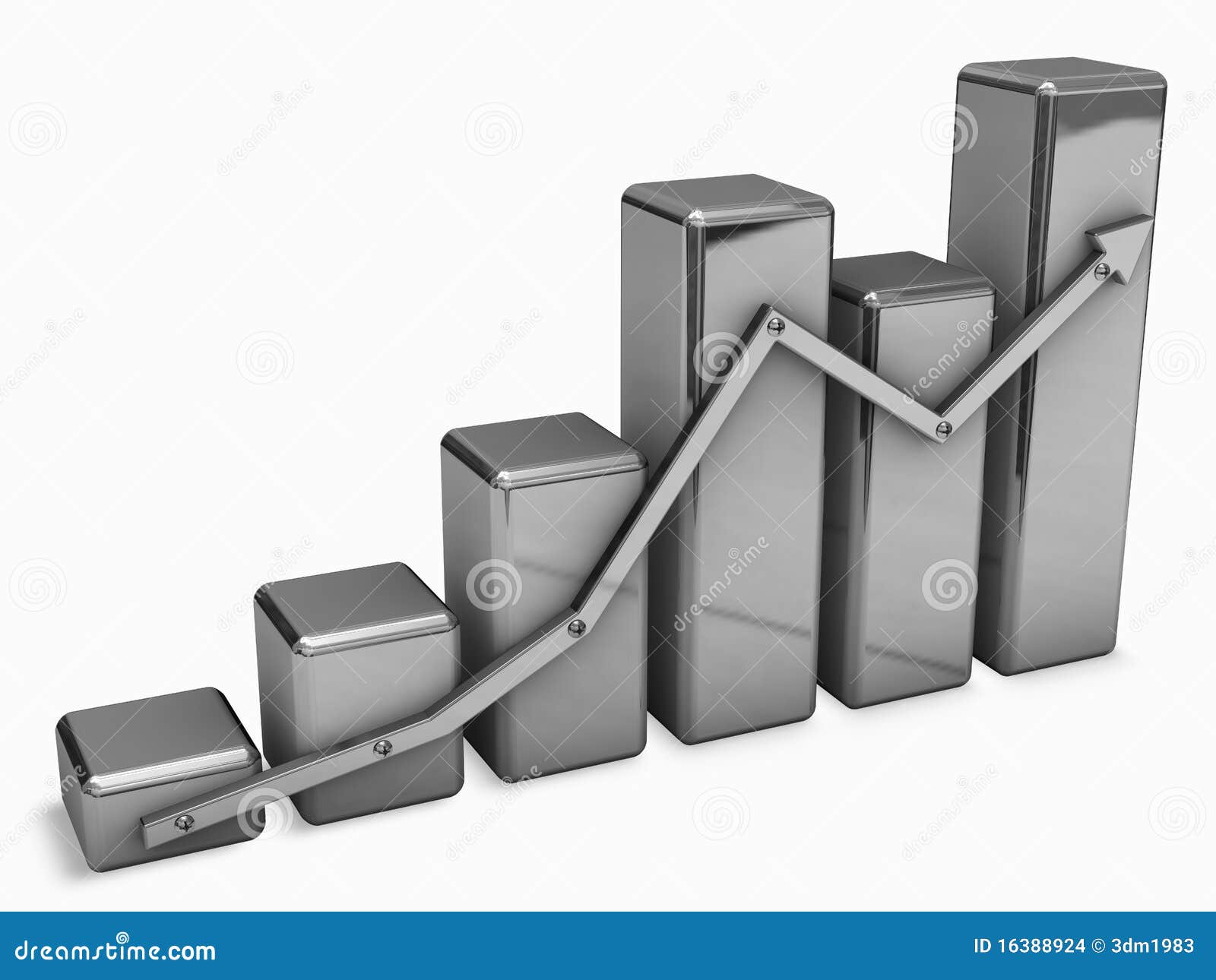 Chrome 3d Graph With Arrow Stock Photography | CartoonDealer.com #16388924