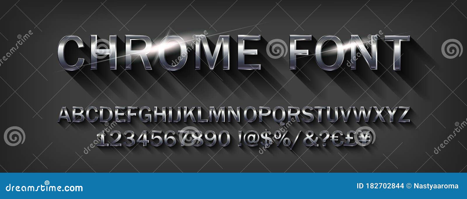 Chrome Alphabet Vector Font. Stock Vector - Illustration of aluminum ...