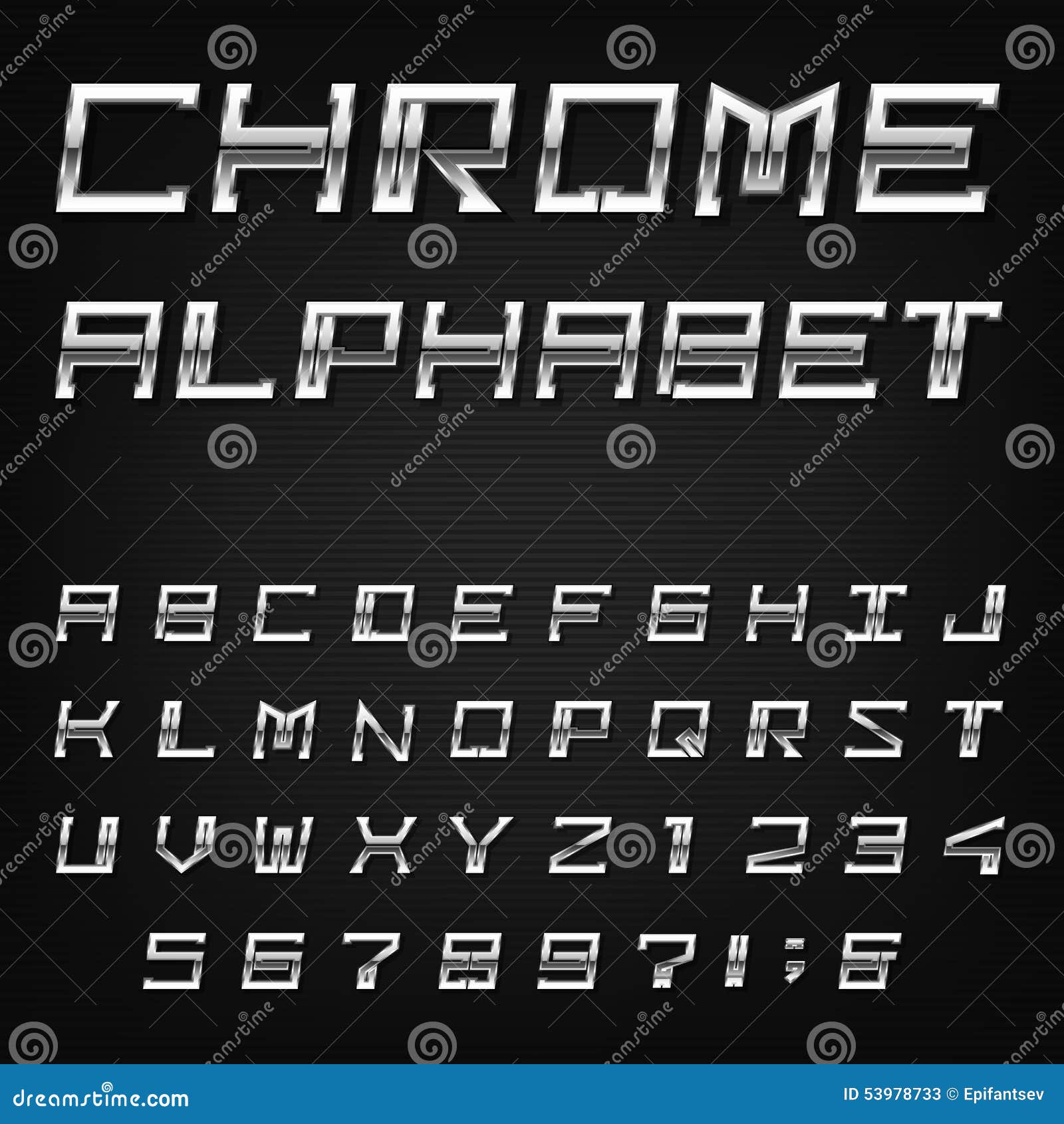 Chrome Alphabet Vector Font. Stock Vector - Illustration of lettering ... Chrome Alphabet Vector Font. Stock Vector - Illustration of lettering ...