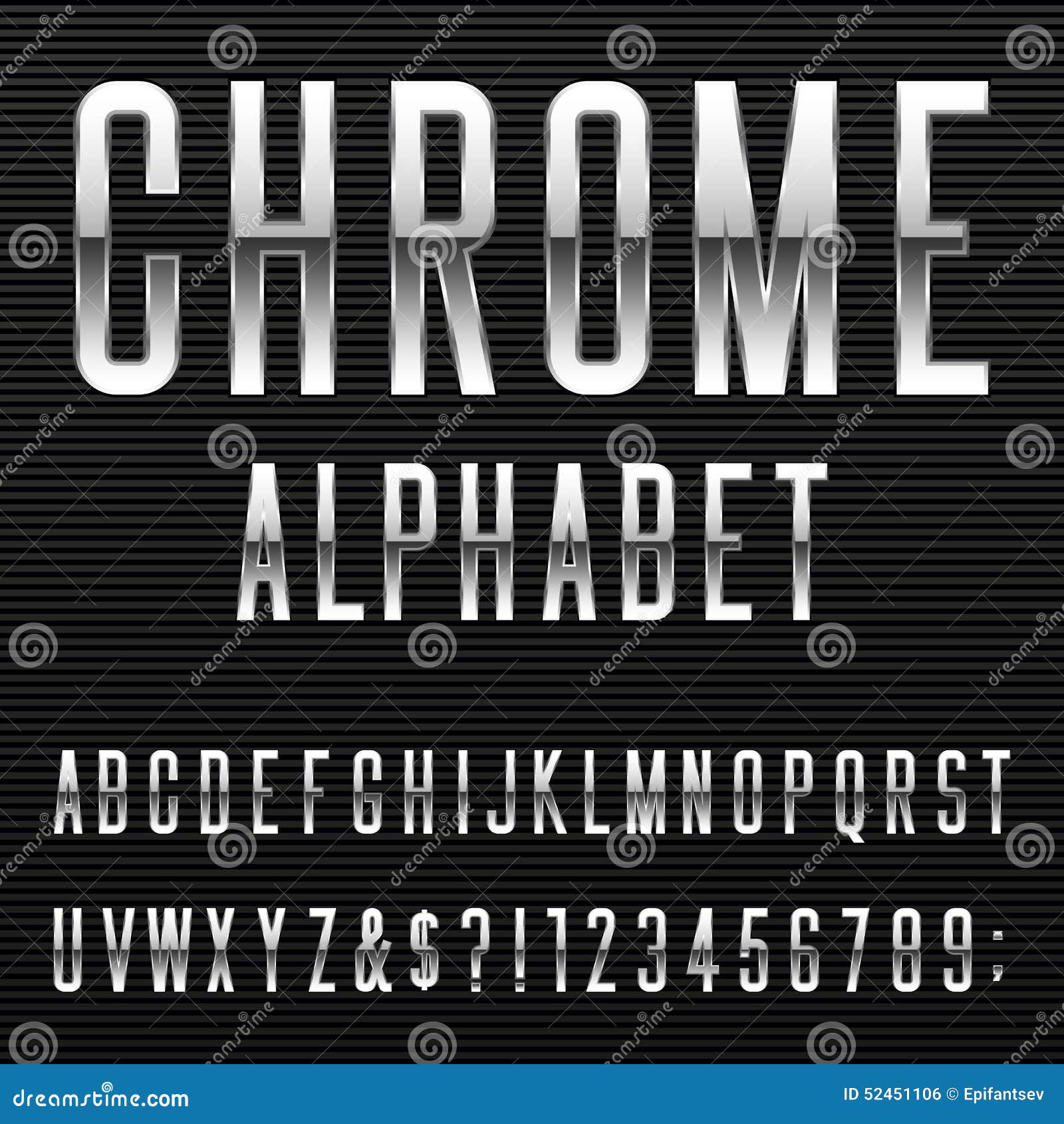 Chrome Alphabet Vector Font Stock Vector - Illustration of collection ...