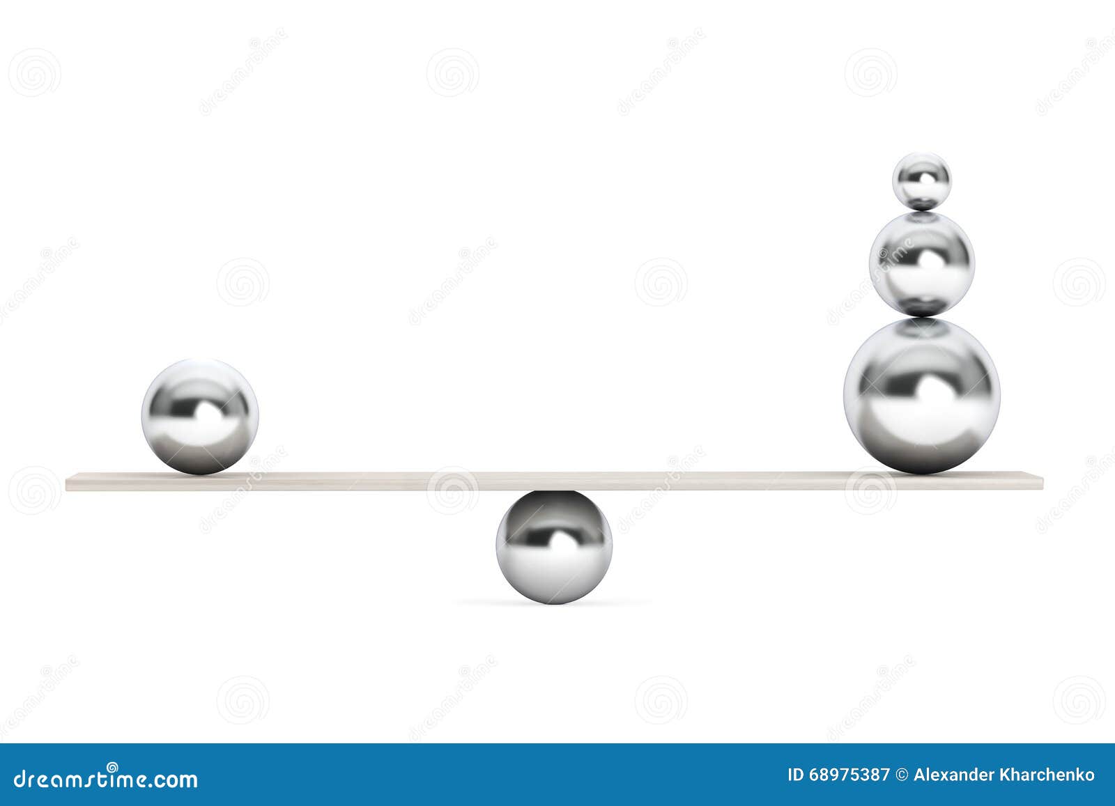 Chrome Balancing Balls Over Wooden Board Stock Image - Image of ...