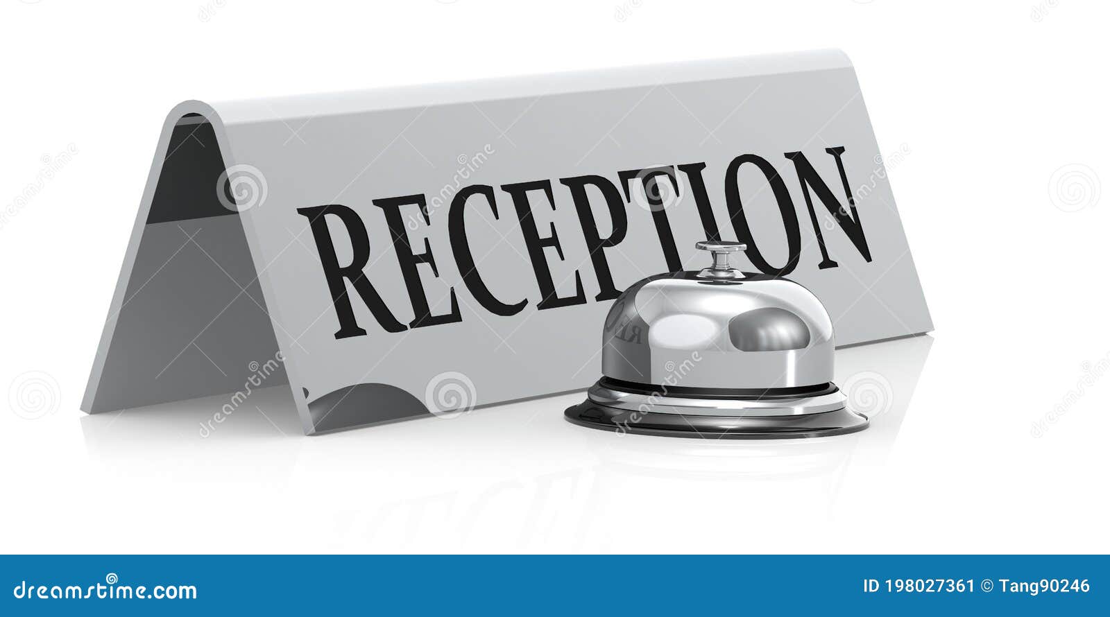 Reception Sign Icon. Hotel Registration Table. Cartoon Vector ...