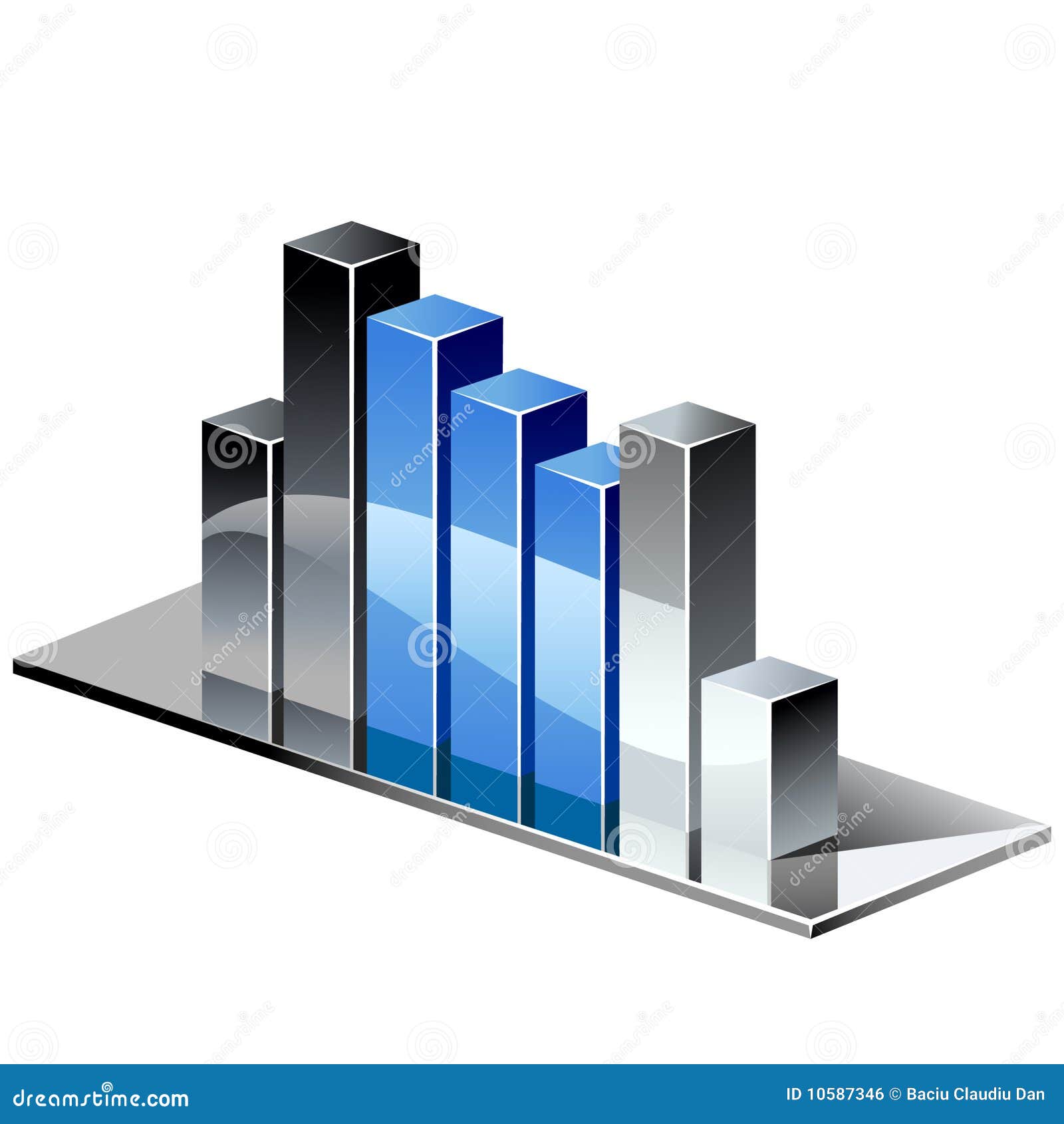 Blue Bar Graph With Red Arrow Royalty-Free Stock Image | CartoonDealer ...
