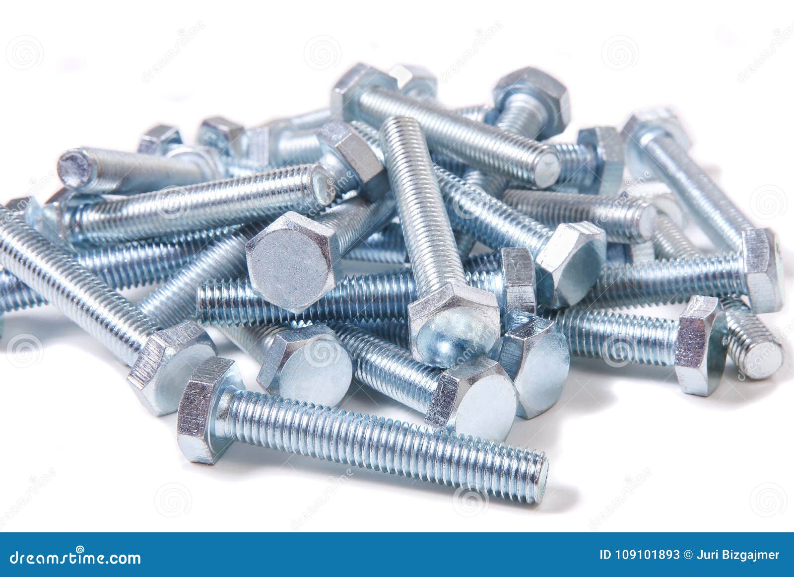 Chrome bolts isolated stock image. Image of material - 109101893