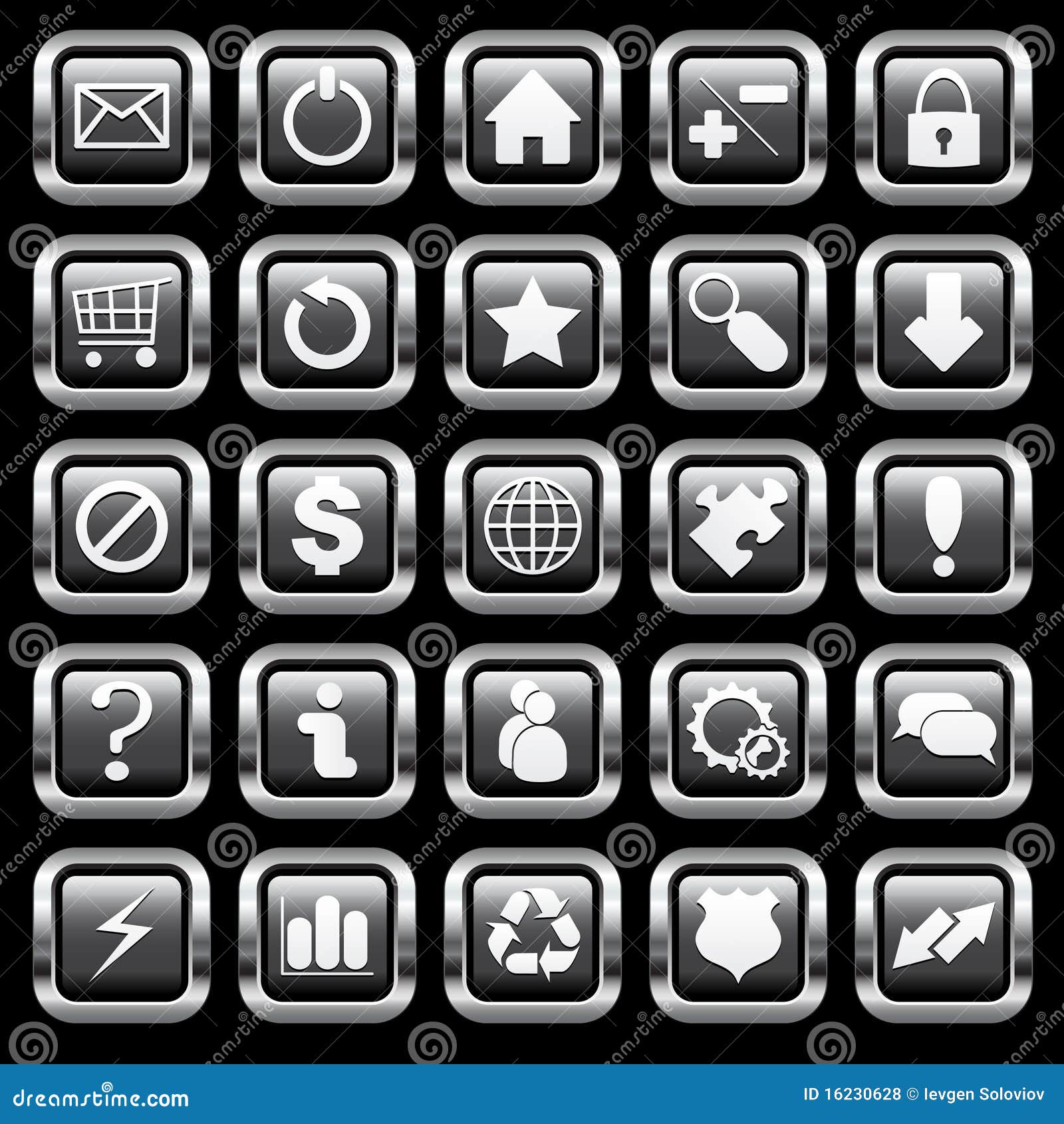 Chrome buttons stock illustration. Illustration of computer - 16230628