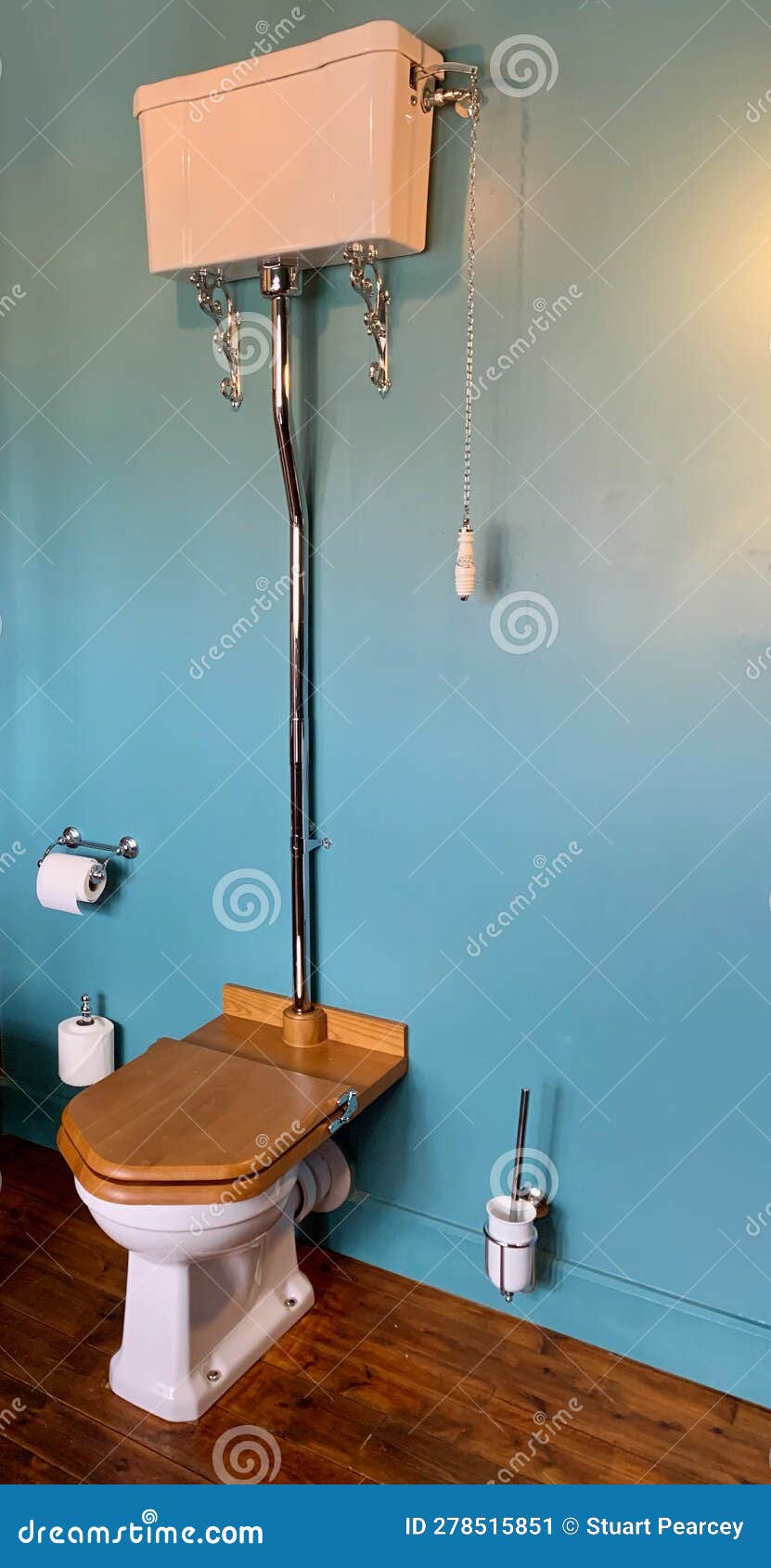 Chrome and Ceramic Ware of Victorian WC Plumbing Stock Image - Image of ...