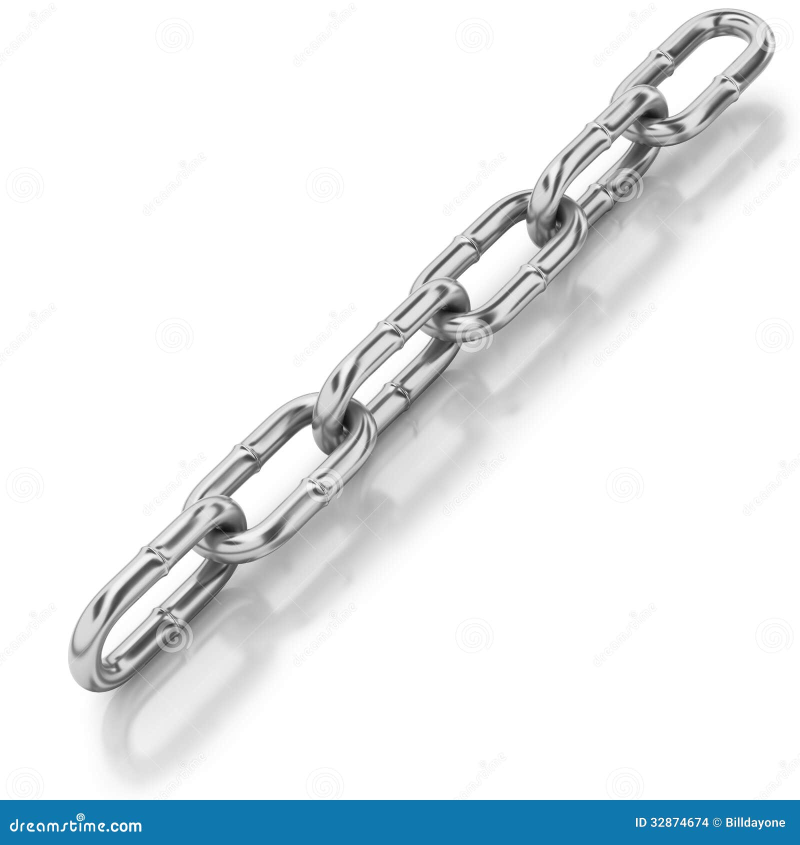 Chrome Chain Links On White Background Stock Illustration ...
