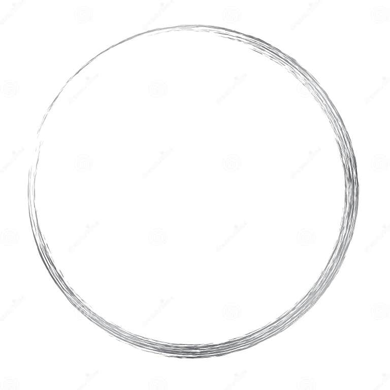 Chrome Circle Frame, Simple Vector Doodle Hand Draw Sketch Stock Vector ...