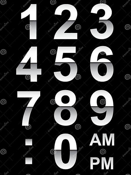 Chrome Clock Numbers EPS stock vector. Illustration of number - 15271507