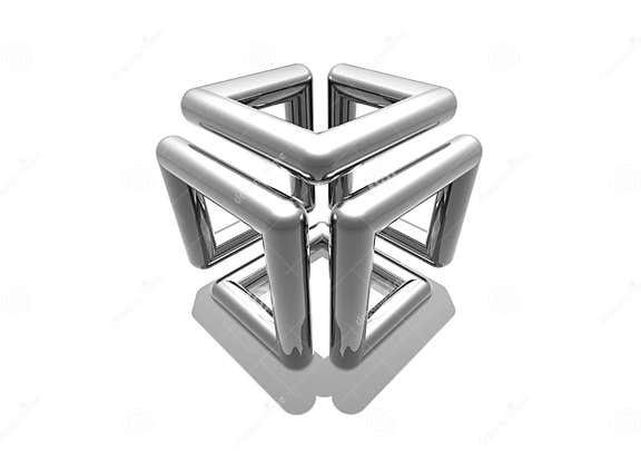Chrome Cube stock illustration. Illustration of silver - 19701714