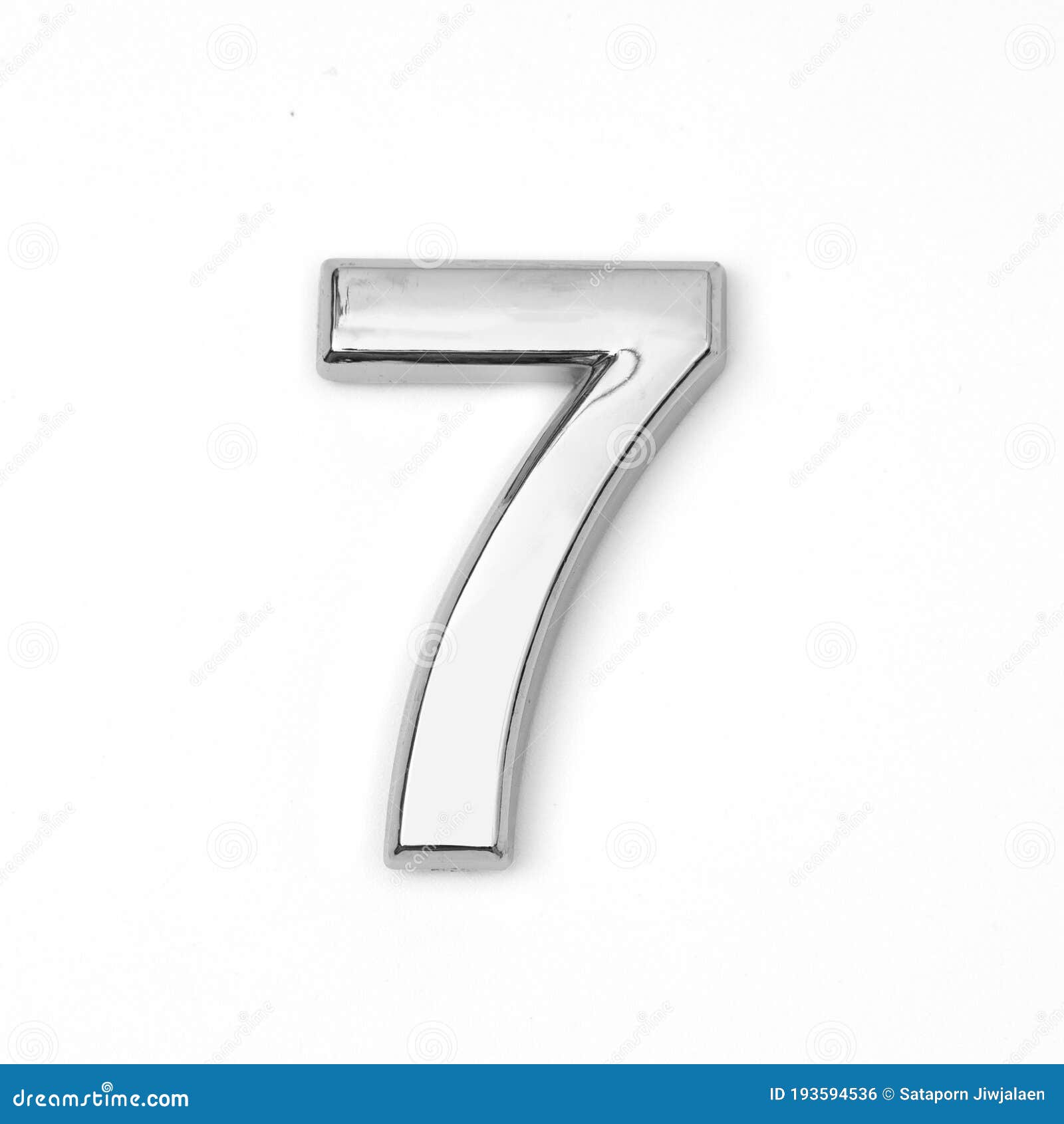 Chrome 3d Numbers 7 on White Stock Illustration - Illustration of ...