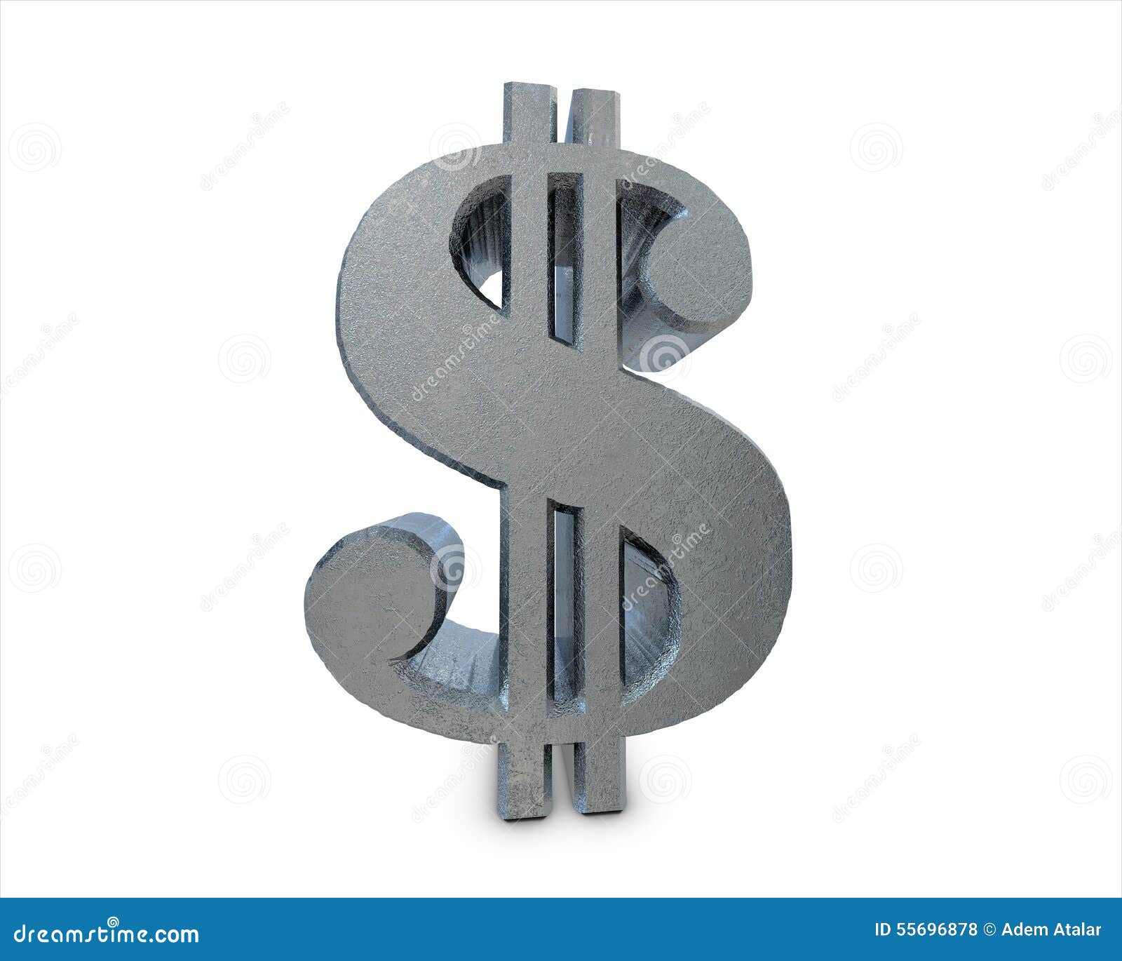 Chrome Dollar Sign With Great Seal With Positive Up Arrow 3D ...