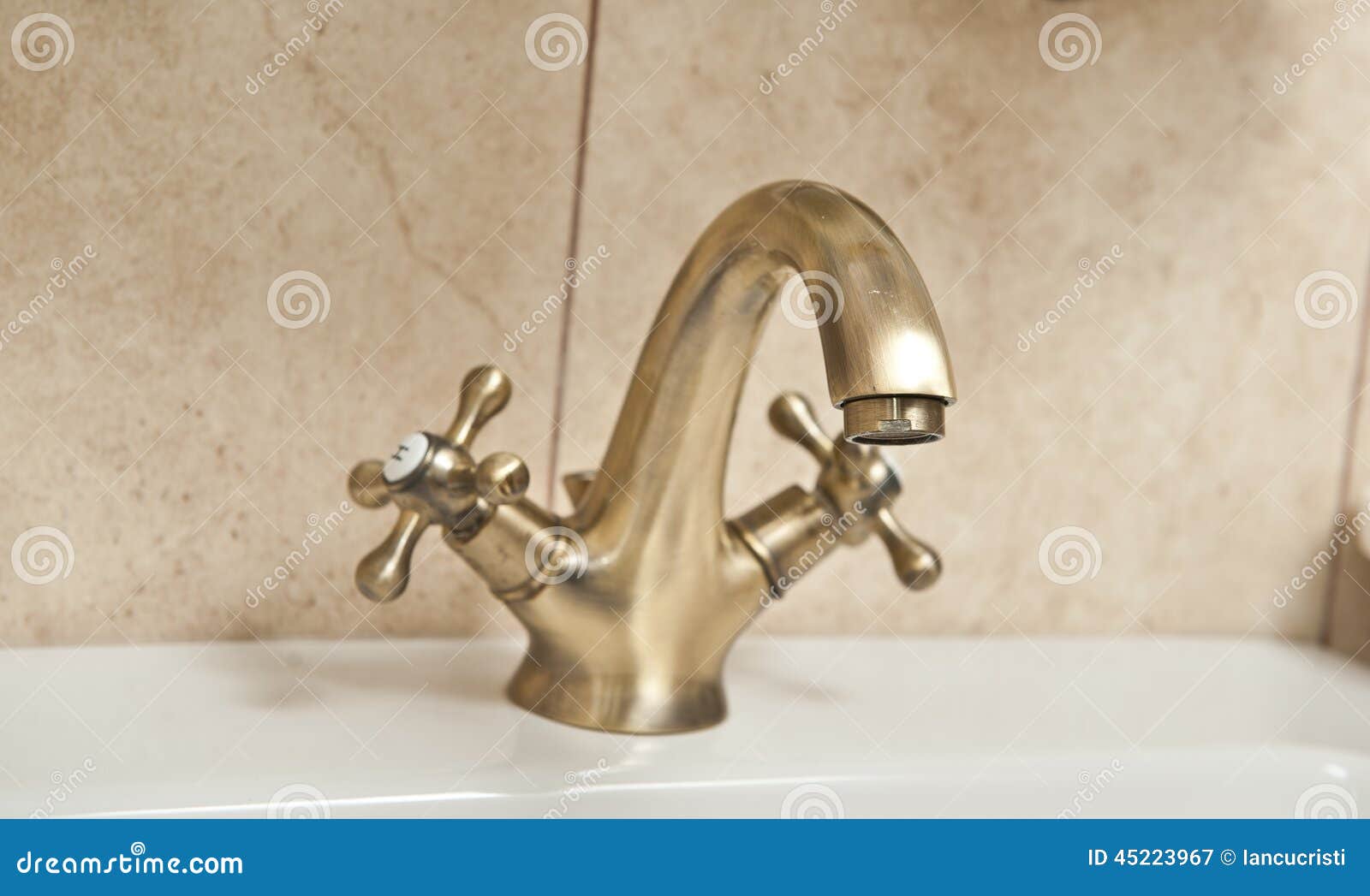 Chrome Dripping Tap Sink Faucet In Bathroom Water Saving Concept