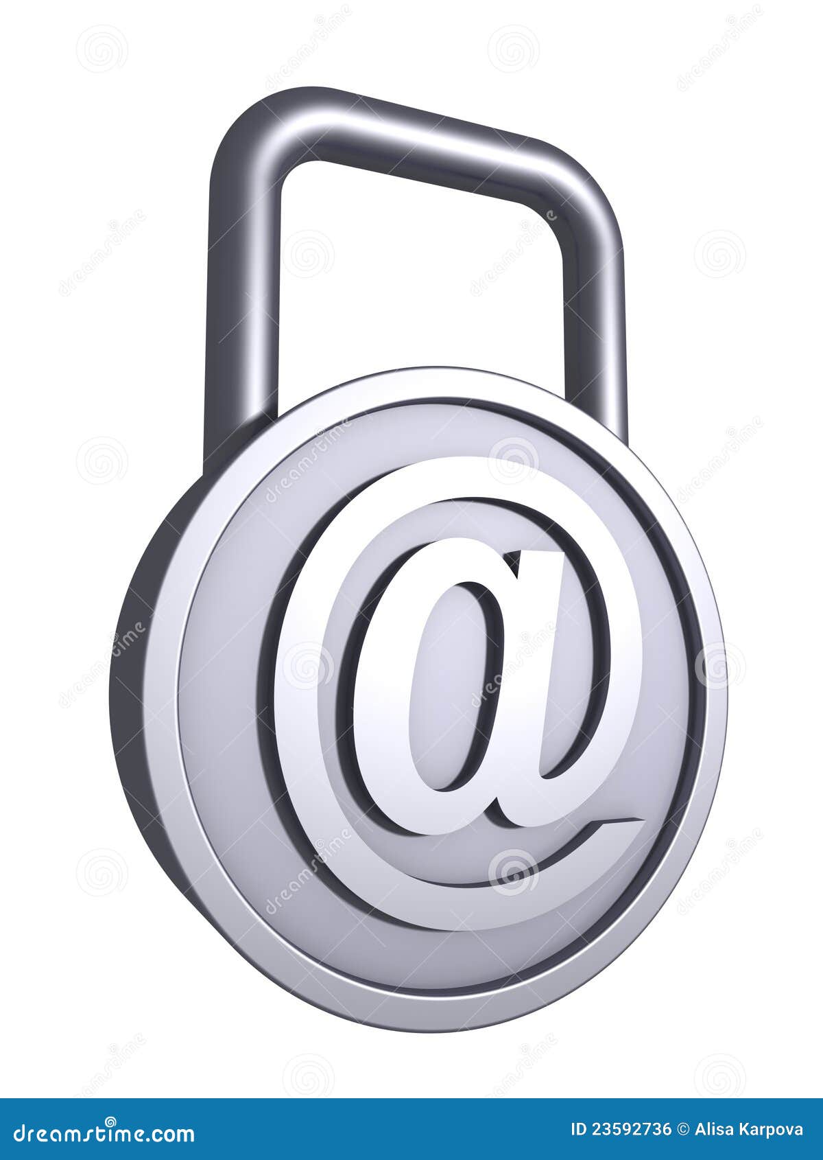 Chrome E-mail Symbol Padlock. Internet Security Stock Illustration ...
