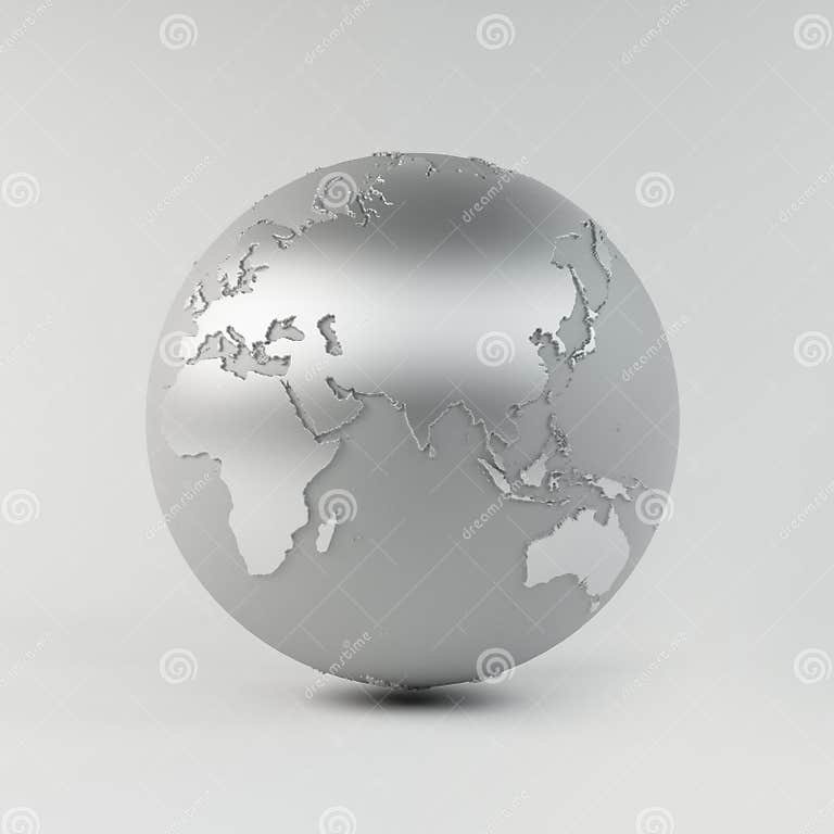 Chrome Earth stock illustration. Illustration of globe - 28646919