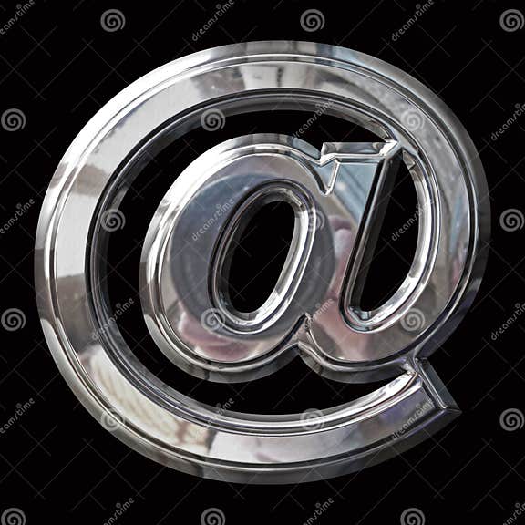 Chrome Email Symbol with Double Bevel and Path Paths Stock Photo ...