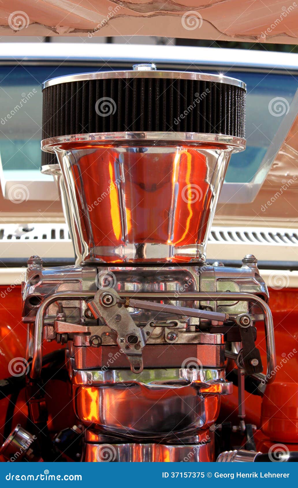 Chrome Engine stock image. Image of industrial, orange - 37157375
