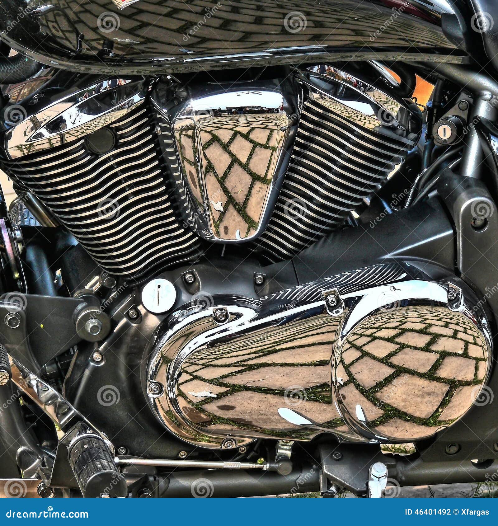 Chrome engine detail stock photo. Image of motorcycle - 46401492