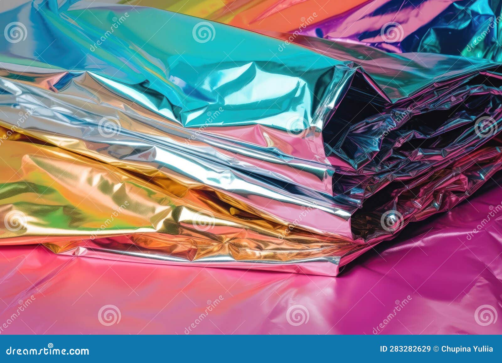 Chrome Foil Flat Plastic Background. AI Generated Stock Illustration ...