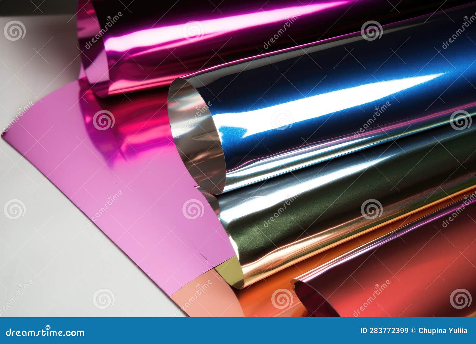 Chrome Foil Flat Plastic Background. AI Generated Stock Illustration ...