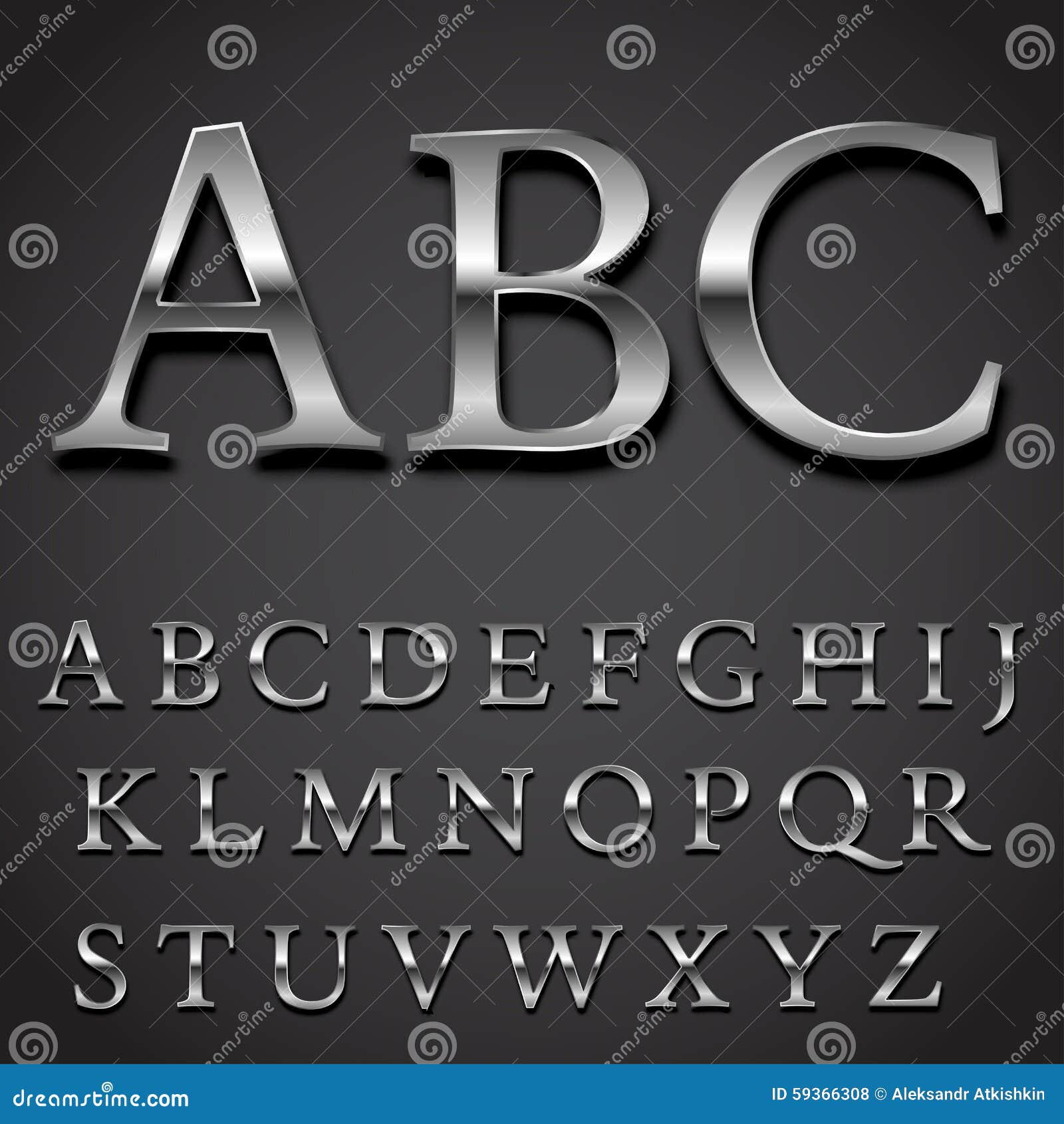 Chrome font stock vector. Illustration of sign, font - 59366308