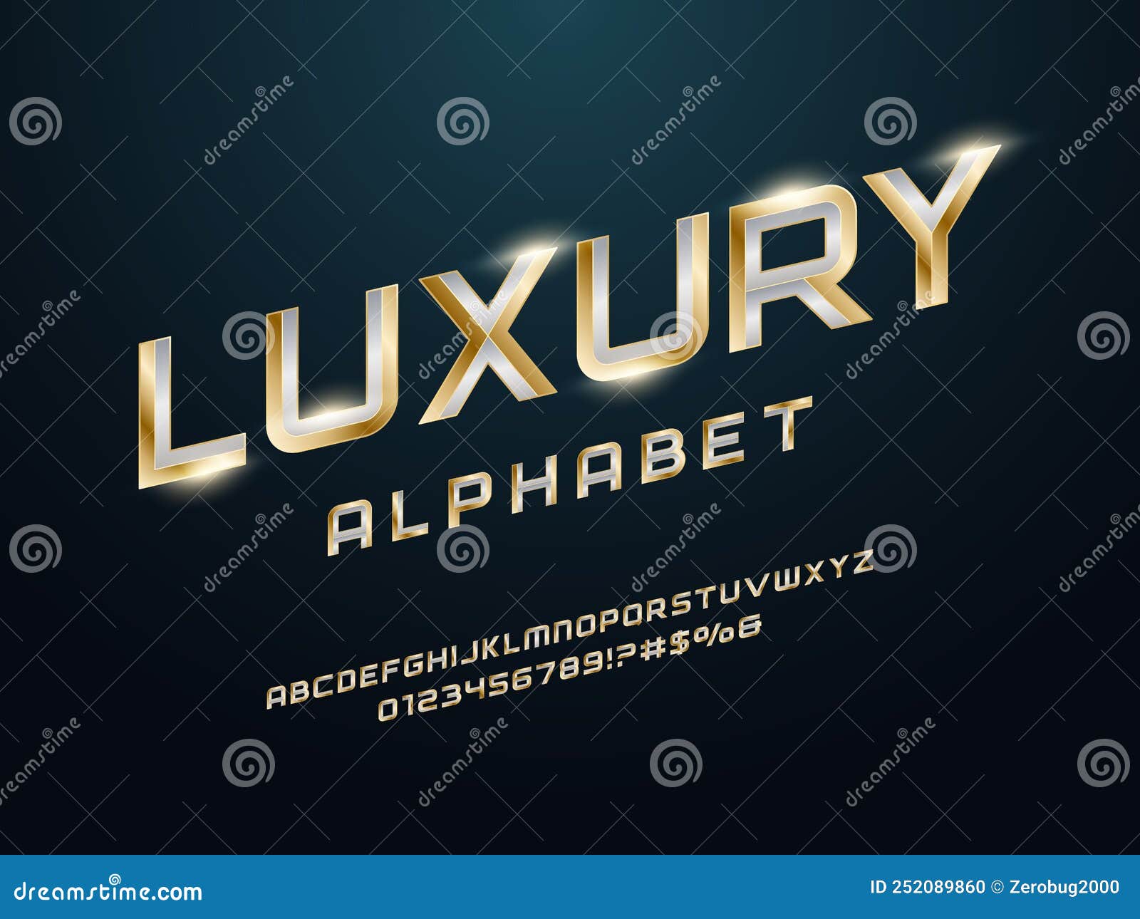 Chrome font stock vector. Illustration of design, sign - 252089860