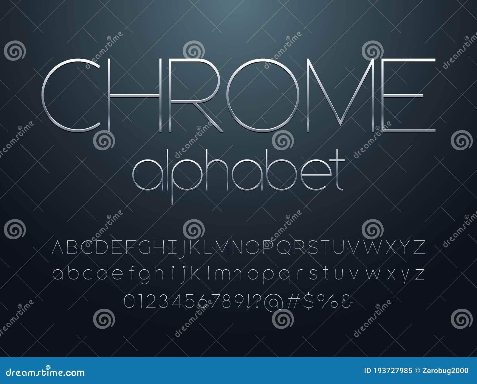 Chrome font stock vector. Illustration of solid, type - 193727985