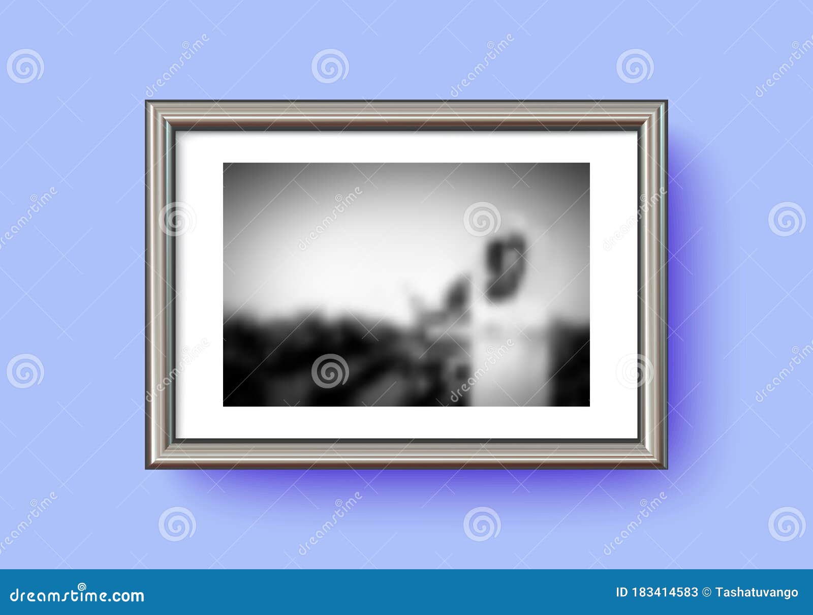 Chrome Frame on Blue Wall Vector Template. Stock Vector - Illustration ...