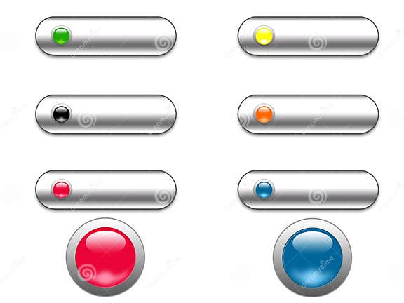 Chrome and Glass Web Buttons Stock Illustration - Illustration of clip ...