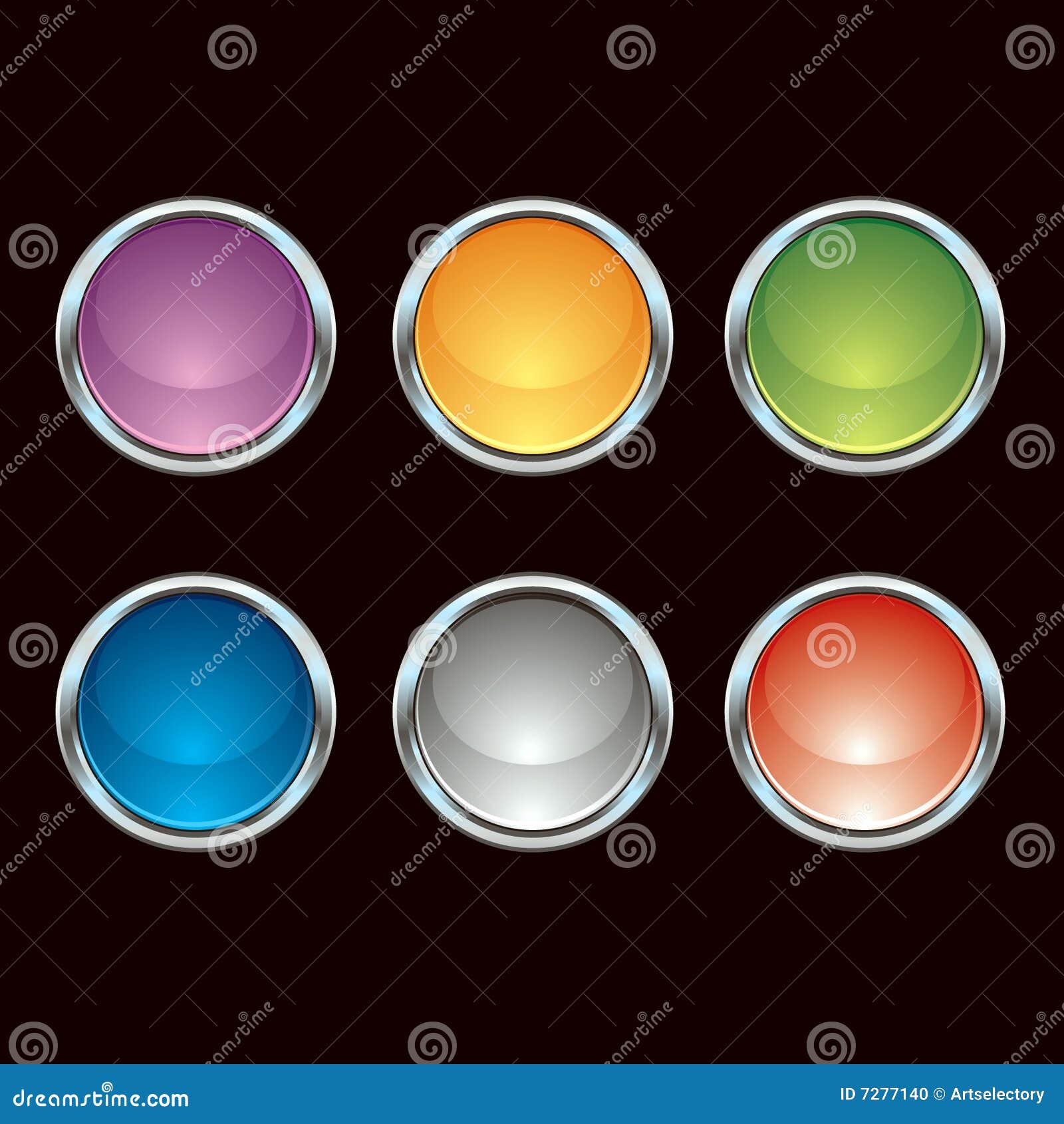 Chrome glossy buttons stock vector. Illustration of chrome - 7277140