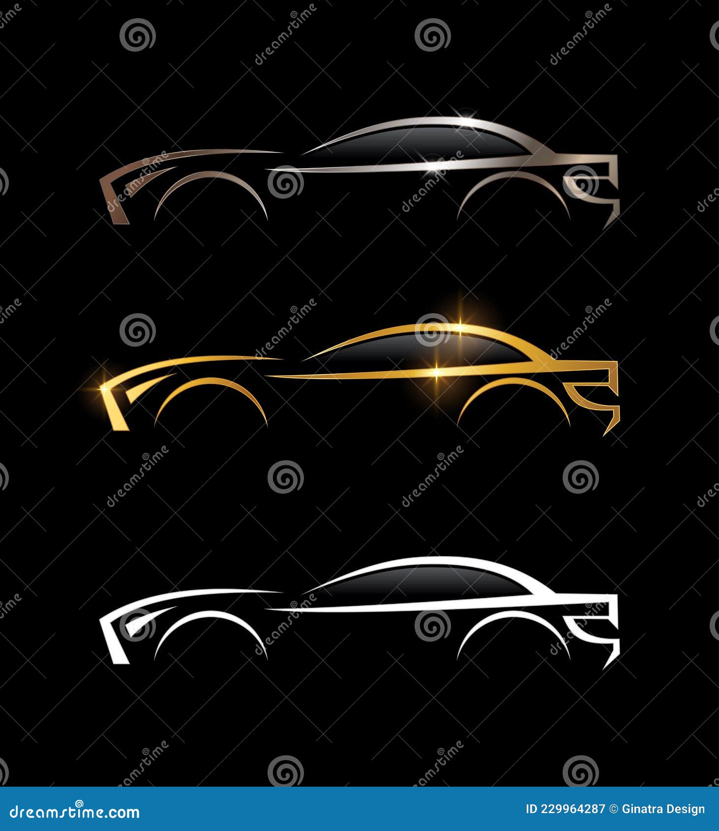 Chrome and Gold Car Vector Sign Stock Vector - Illustration of sign ...