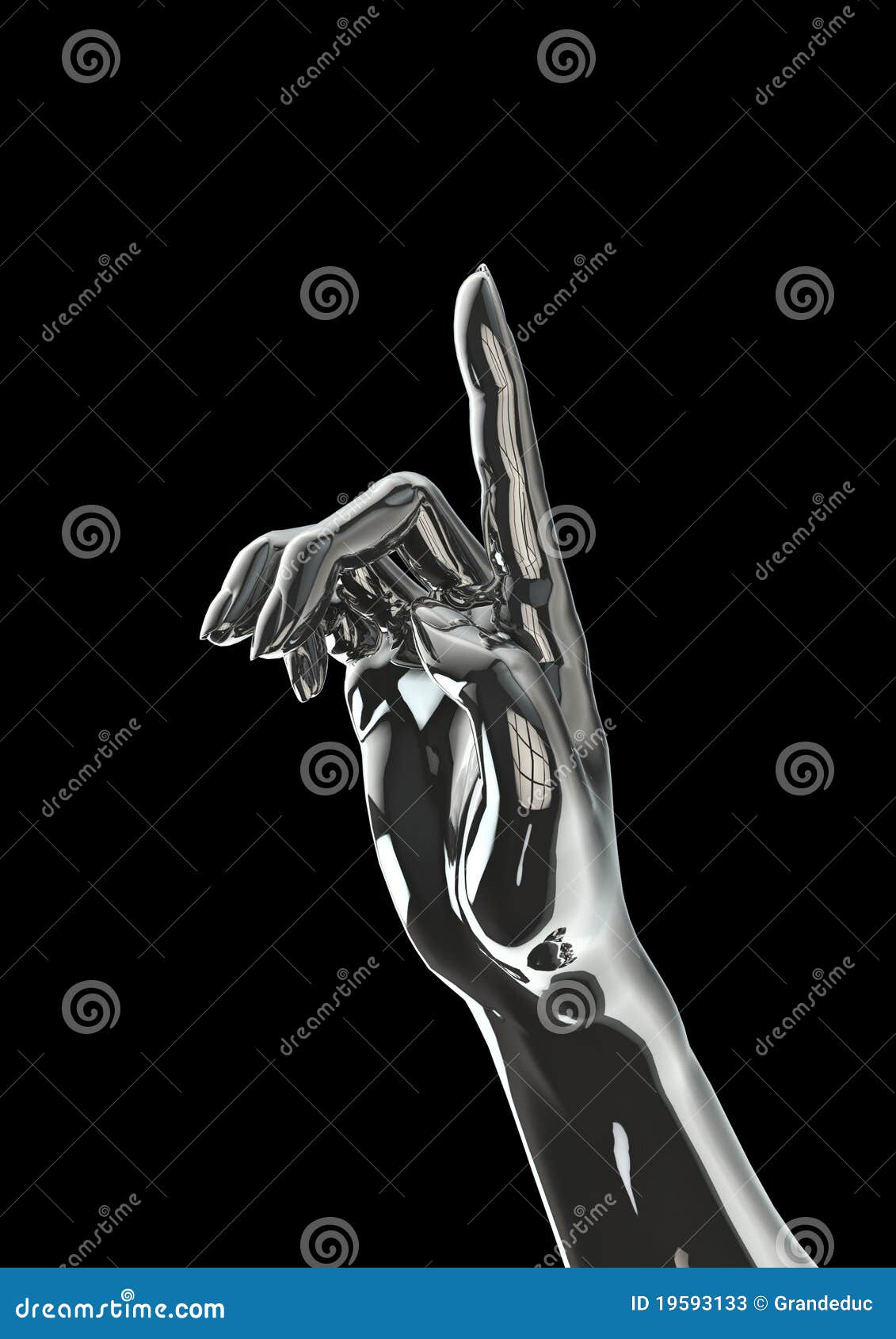 Chrome hand stock illustration. Illustration of finger - 19593133