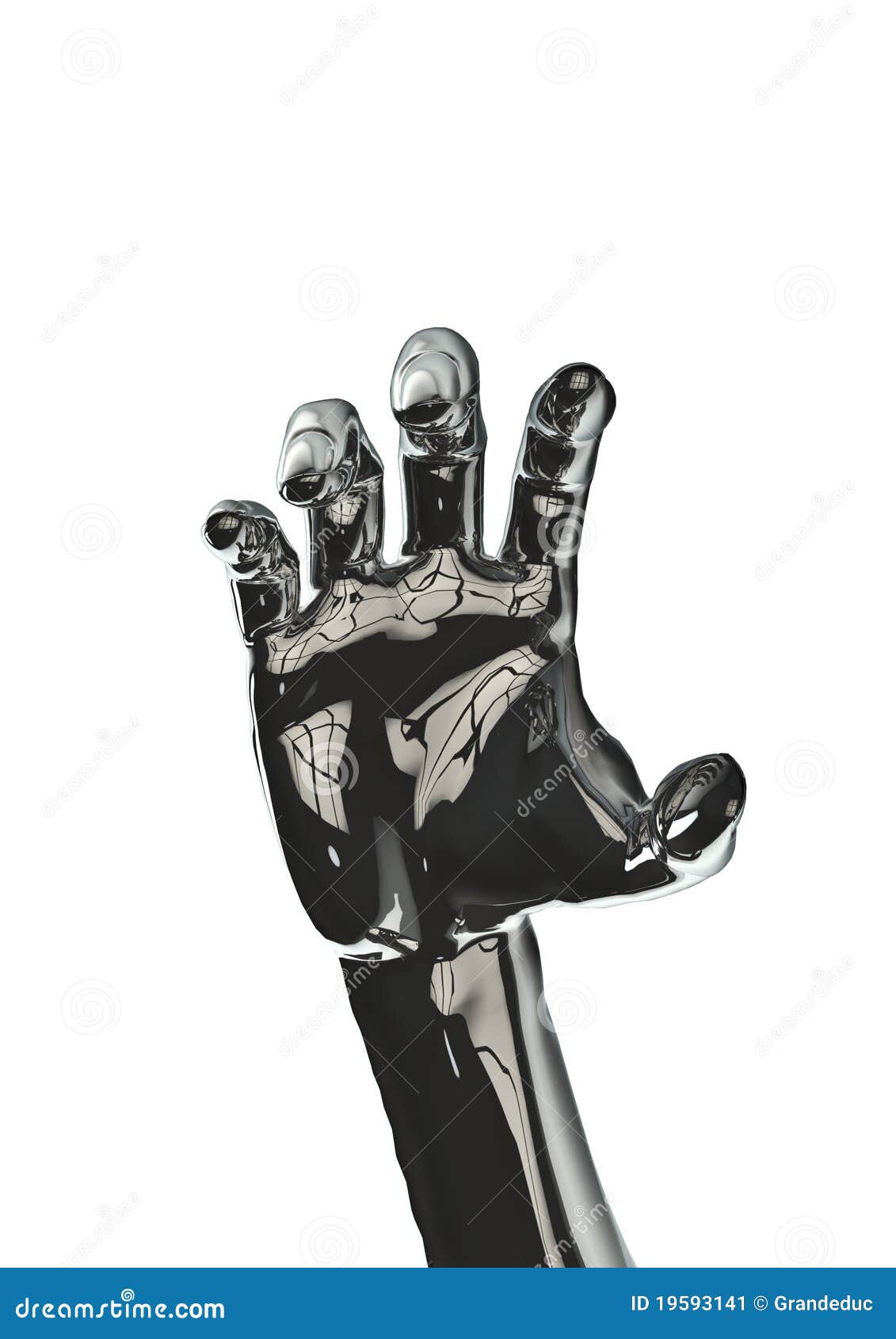 Chrome hand stock illustration. Illustration of shiny - 19593141