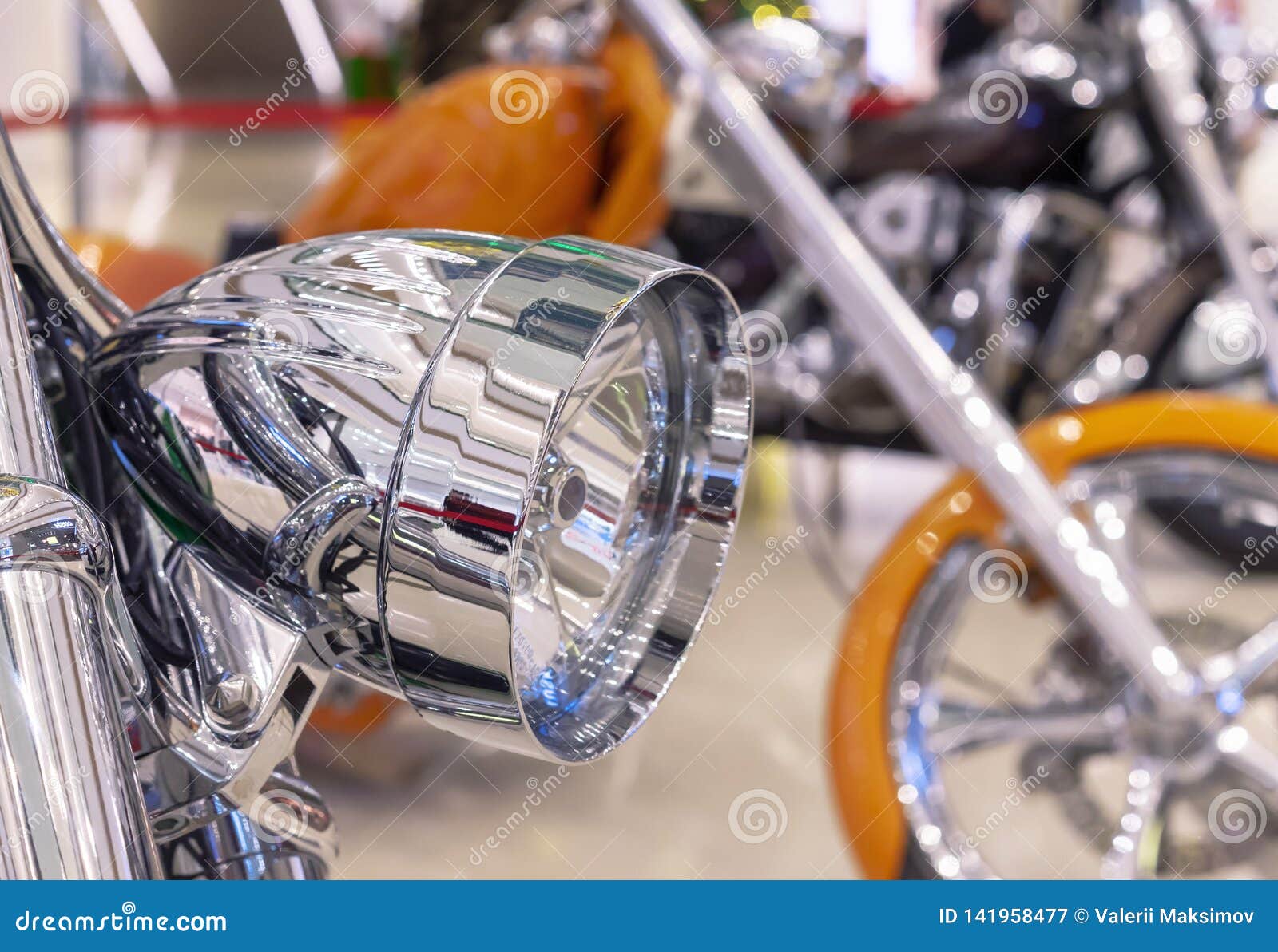 Chrome Headlight on a Modern Sports Bike Stock Image - Image of metal ...