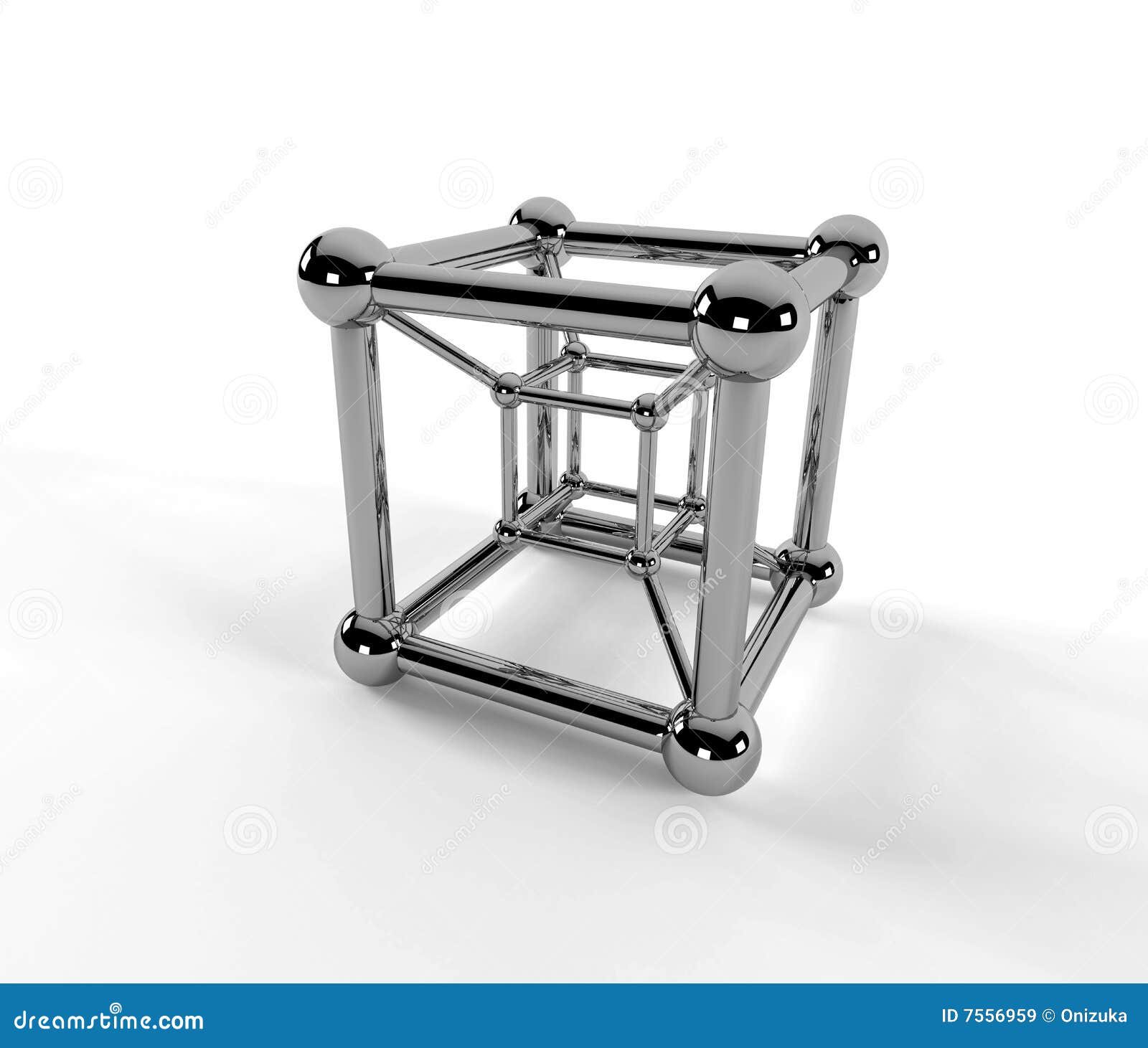 Chrome hypercube stock illustration. Illustration of metal - 7556959