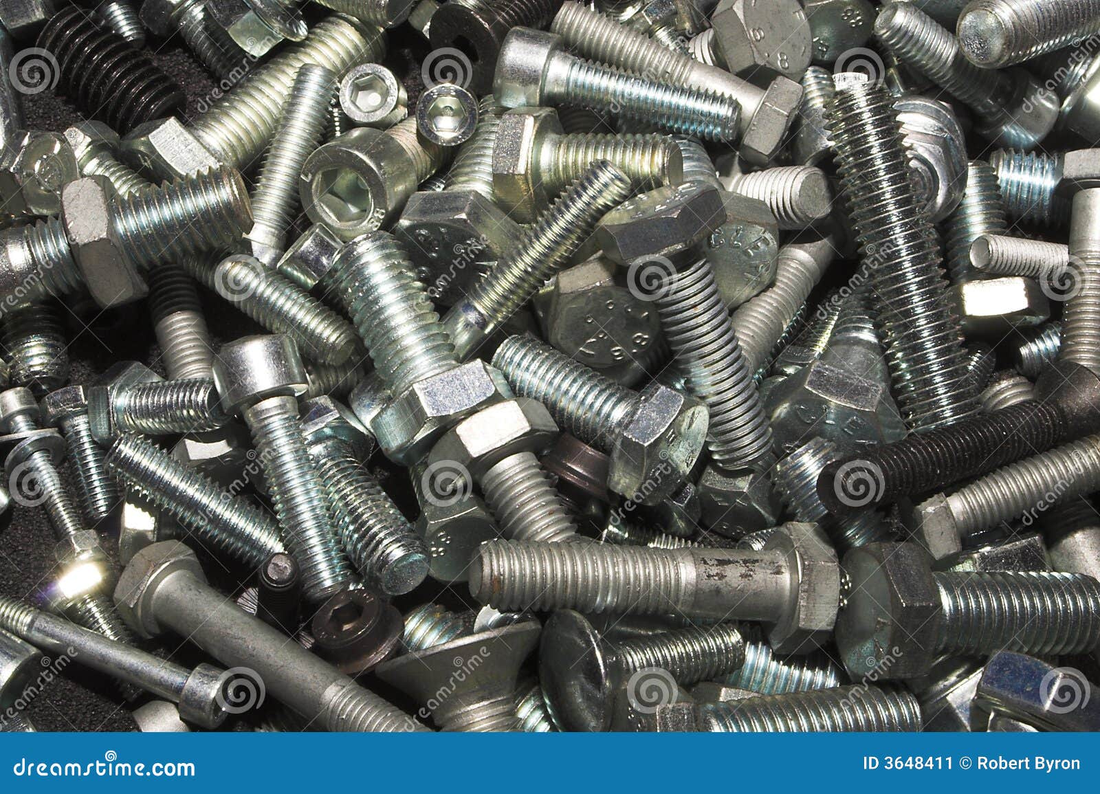 Chrome Industrial Bolts stock image. Image of connect - 3648411