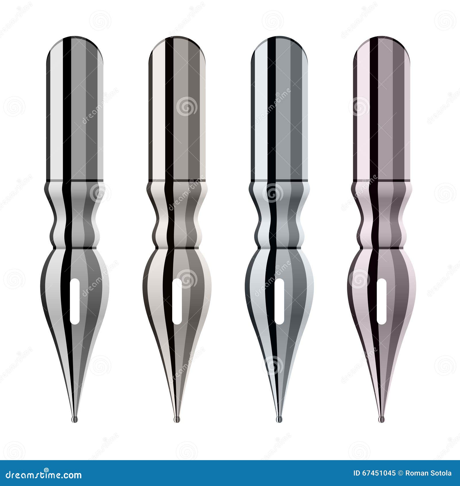Chrome ink pen nibs stock vector. Illustration of elegant - 67451045