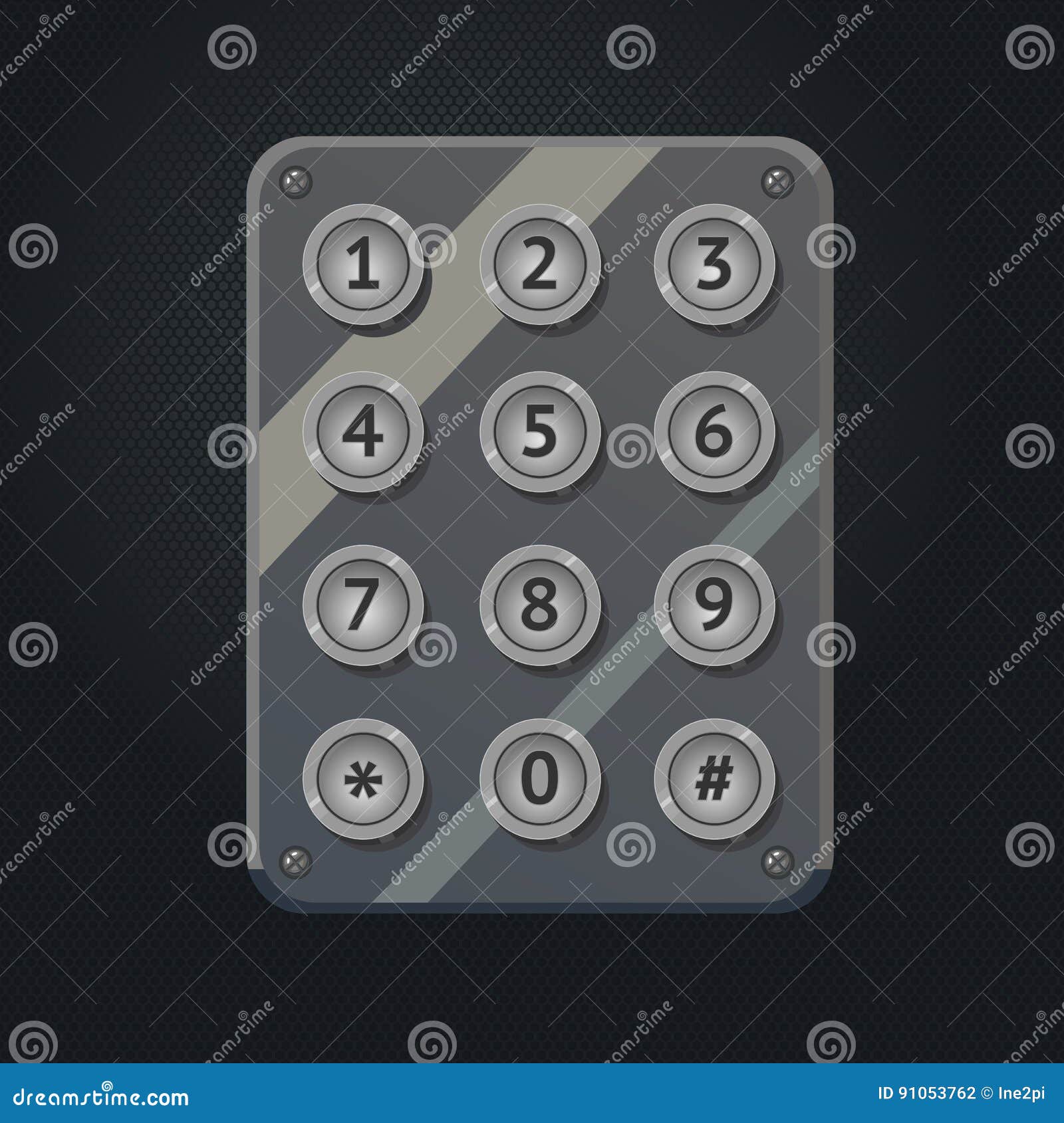 Metal Phone Keypad Vector Illustration | CartoonDealer.com #33382862