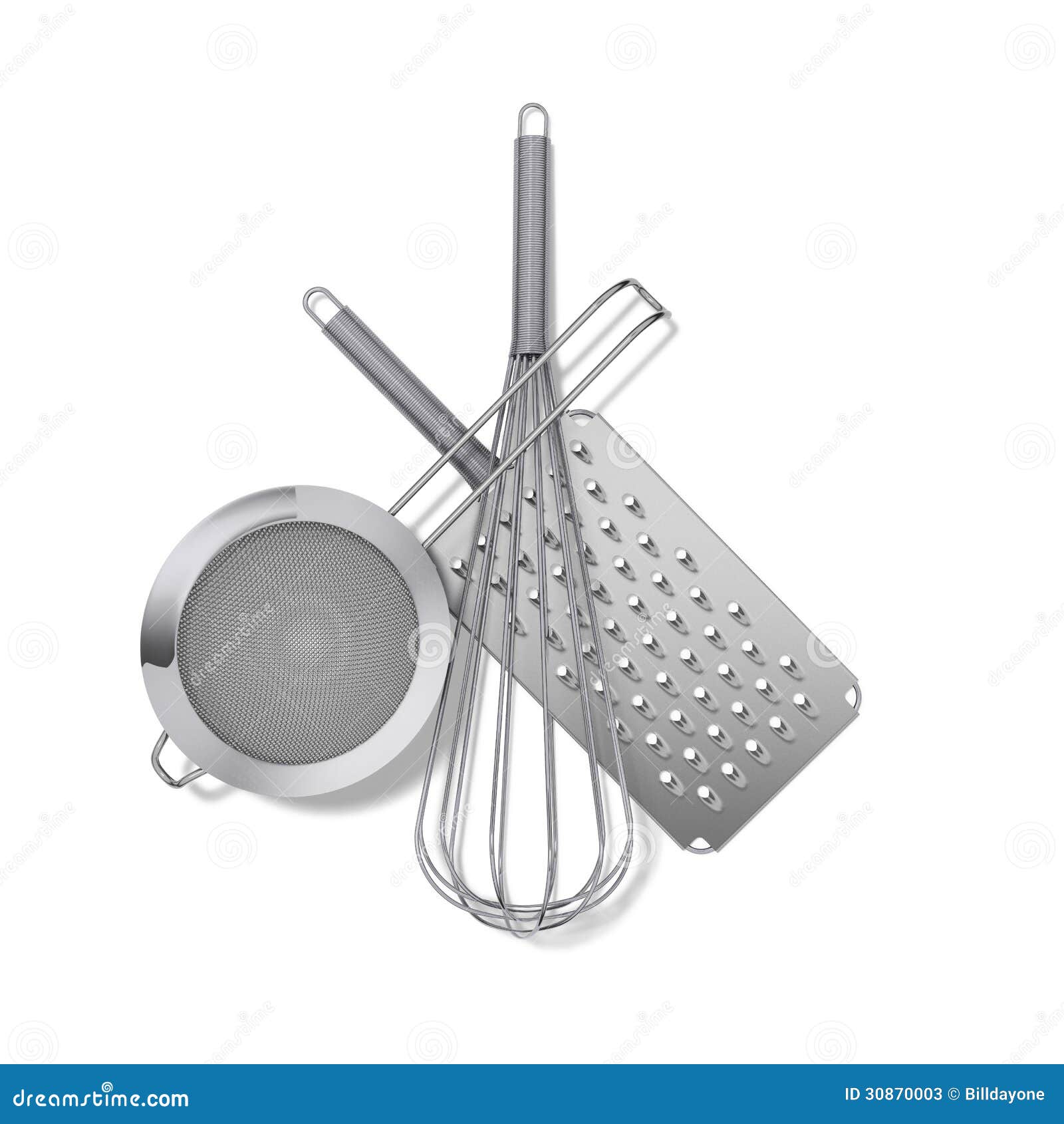 Chrome Kitchen Utensils As Composition Stock Illustration ...