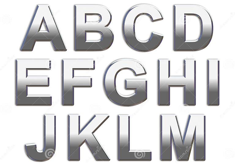 Chrome Letters stock illustration. Illustration of aluminium - 17336483