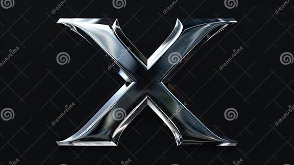 A Chrome X Logo on a Black Background Stock Illustration - Illustration ...