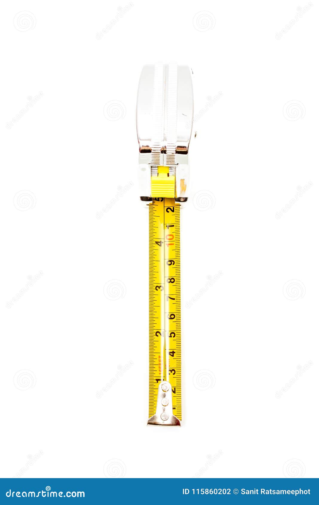 Steel Ruler Isolated White Background Top View Stock Photo ...